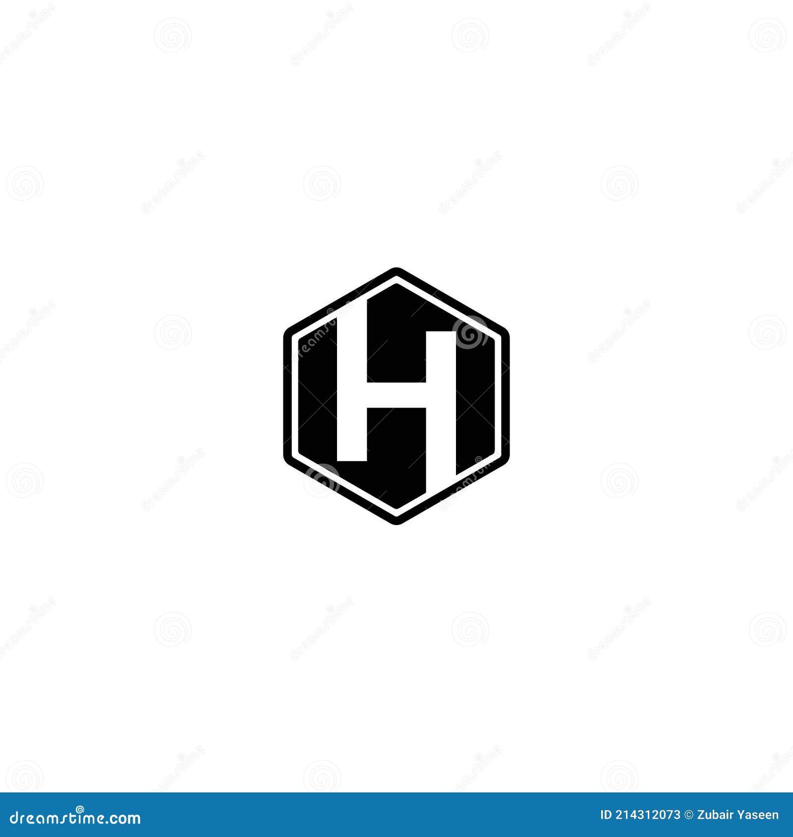 H Initial Letters Hexagon Shape Mogogram Logo Design Stock Vector ...