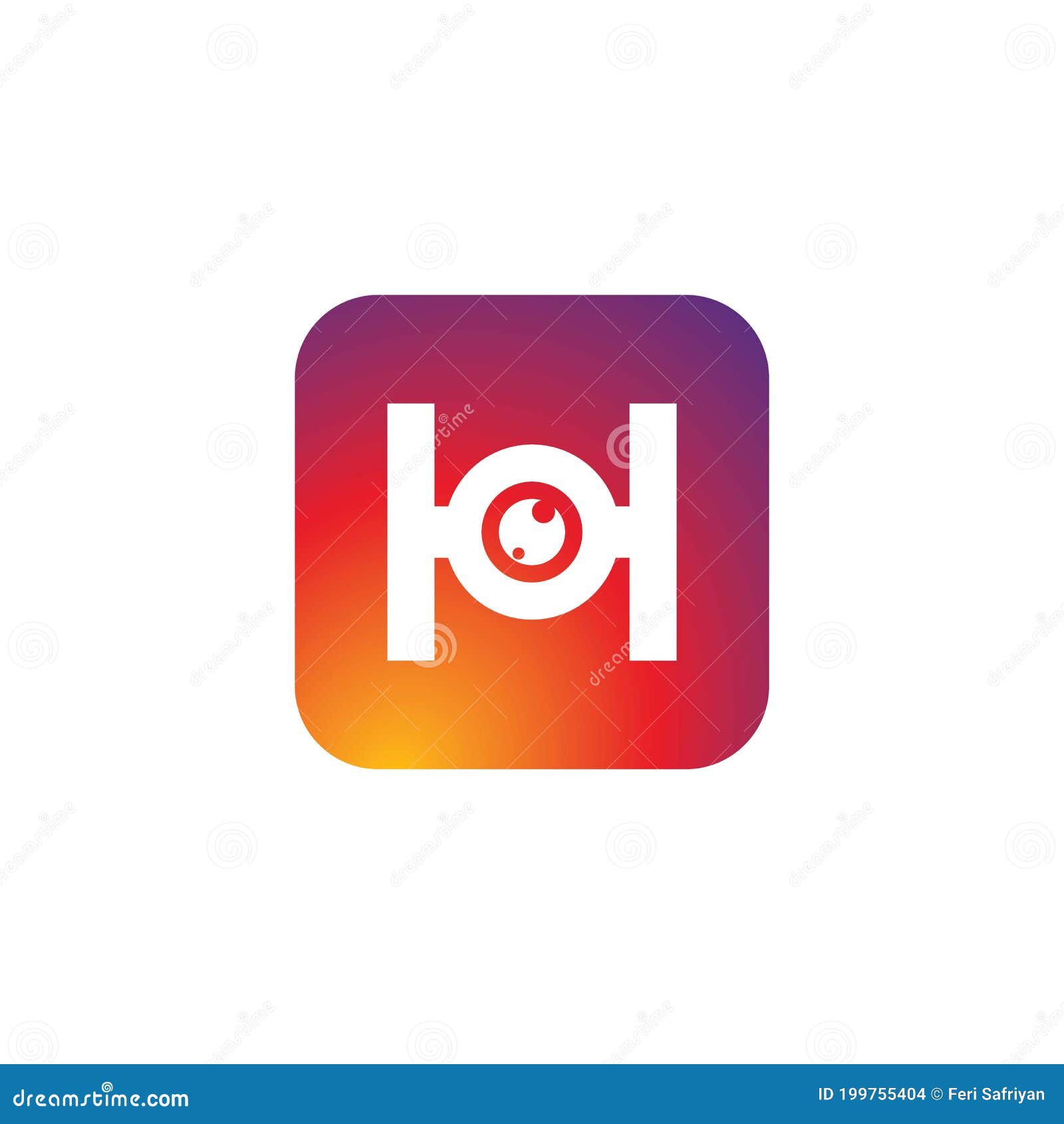 H Letter Camera Icon Vector Stock Illustration - Illustration of line ...