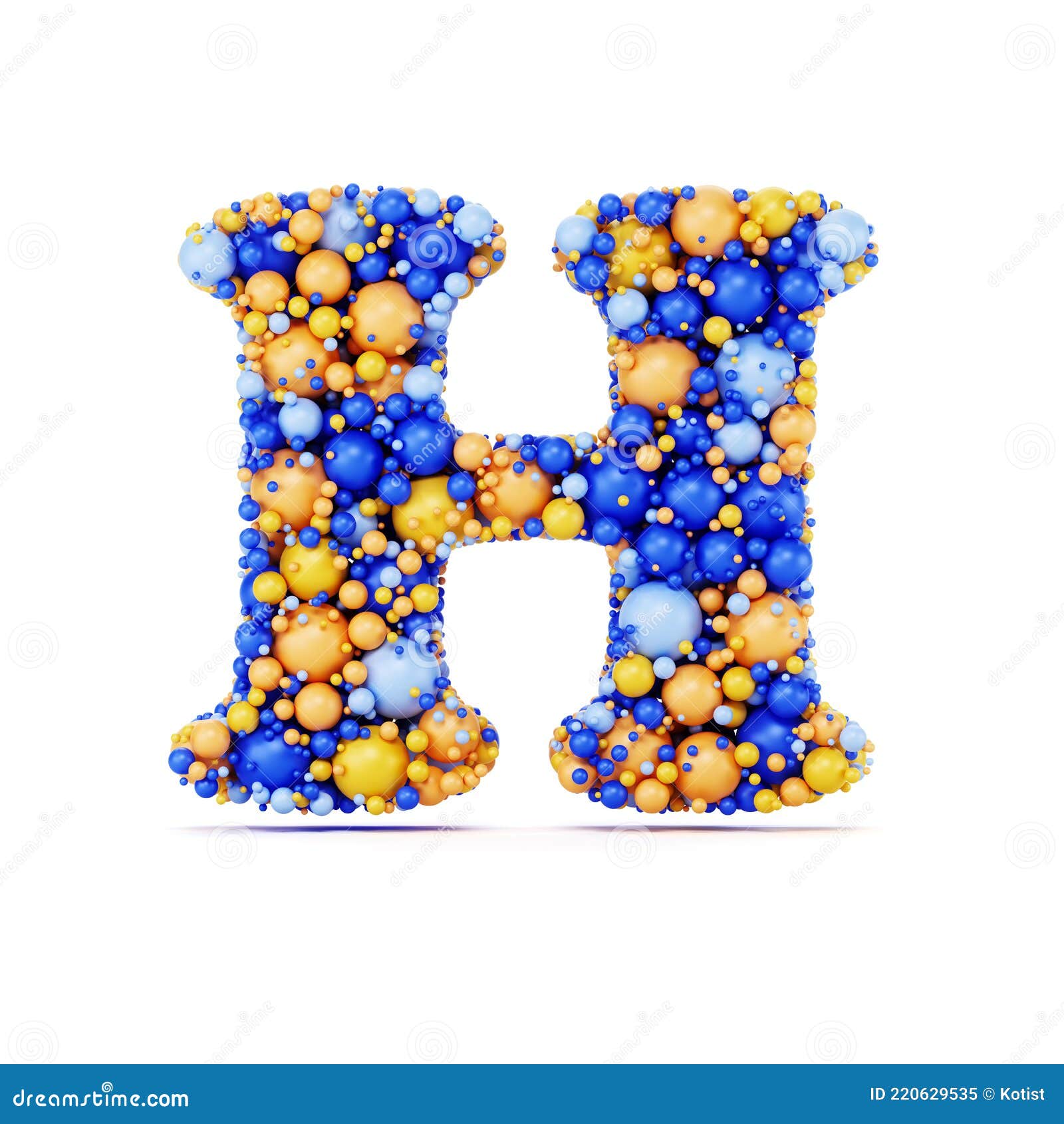 H Letter with Colored Shiny Balls Stock Illustration - Illustration of ...