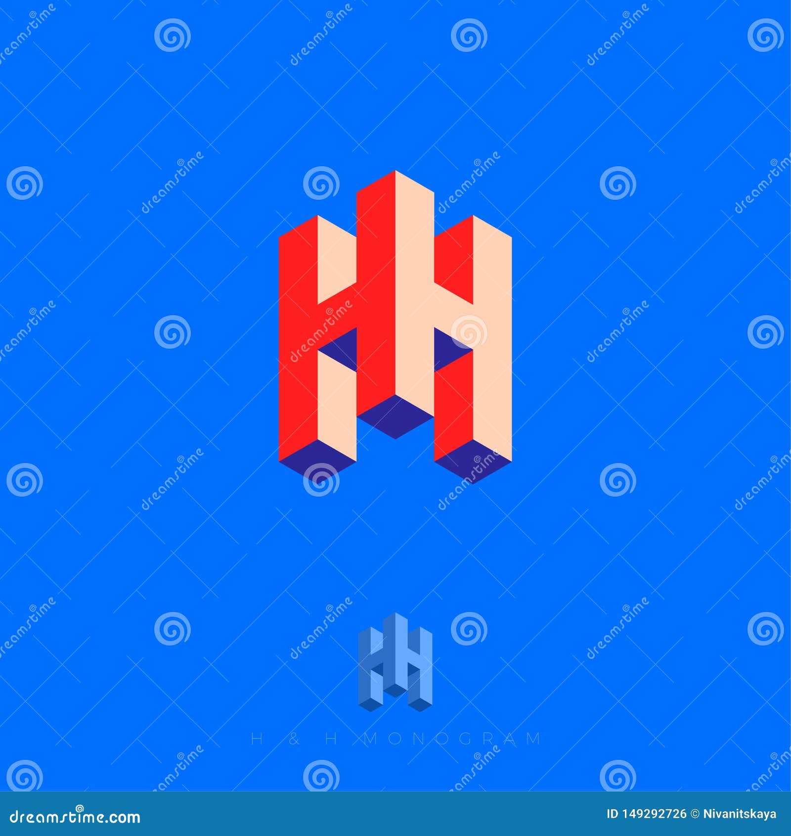 H Letter Cube Logo. Construction Emblem. 3D Monogram. Building or ...