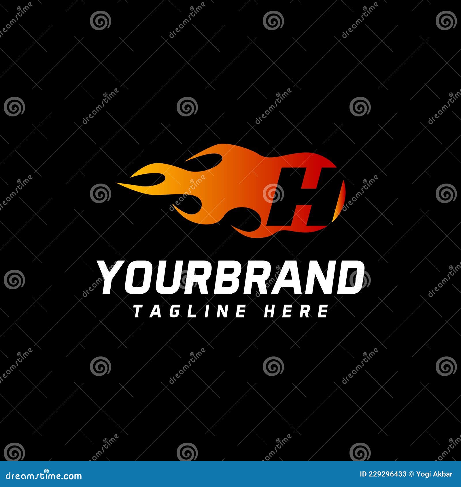 H Letter Flame Logo Design. Fire Logo Lettering Concept Vector Stock ...