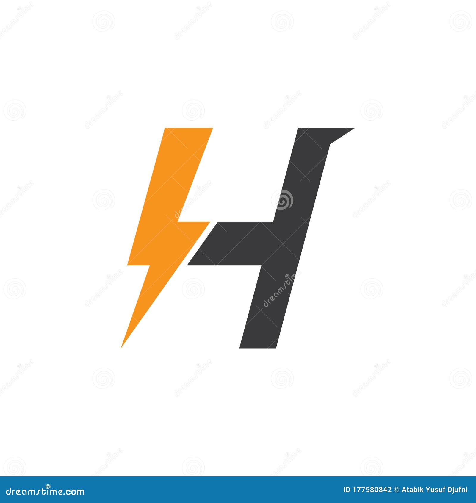 H Letter Lightning Bolt Icon Stock Vector - Illustration of isolated ...