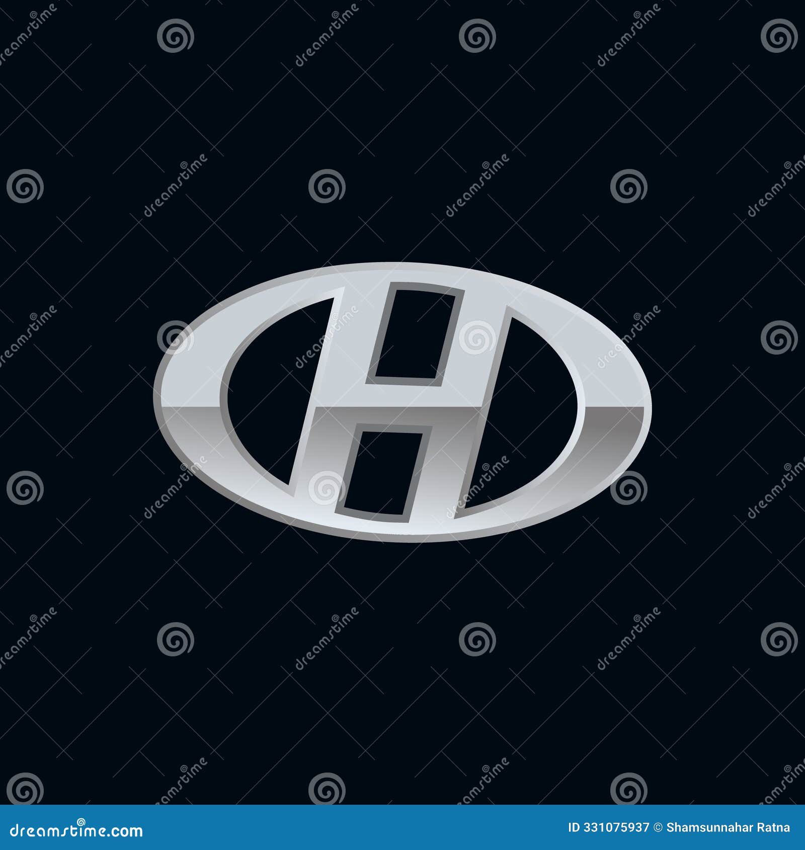 H Letter Metallic Logo Design. Stock Illustration - Illustration of ...