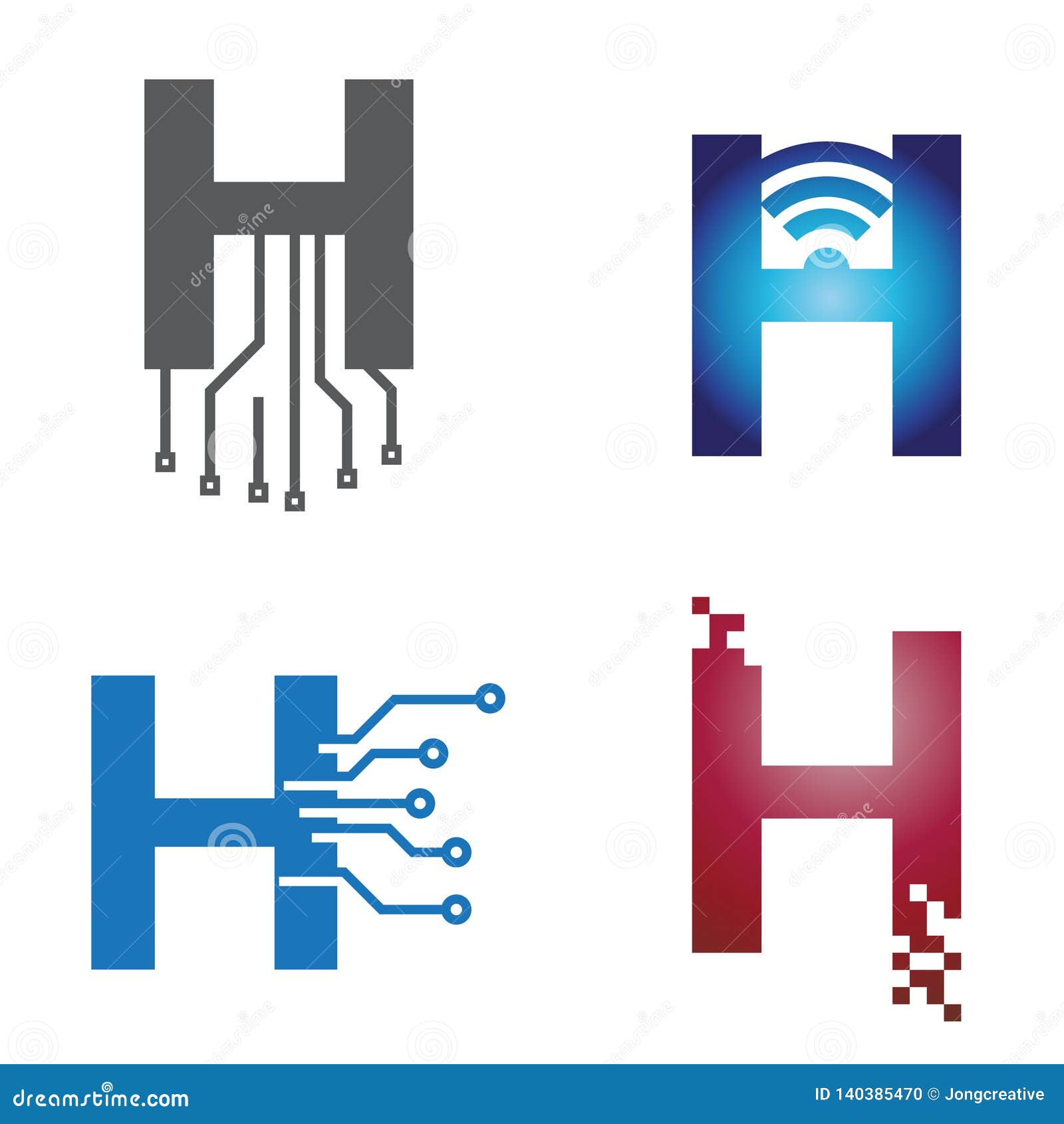 H - Letter Technology Internet Symbol Logo Template Stock Vector ...