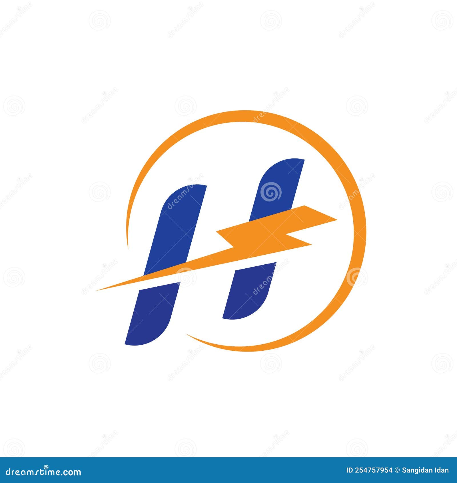H Letter Thunder Icon Vector Illustration Design Stock Vector ...