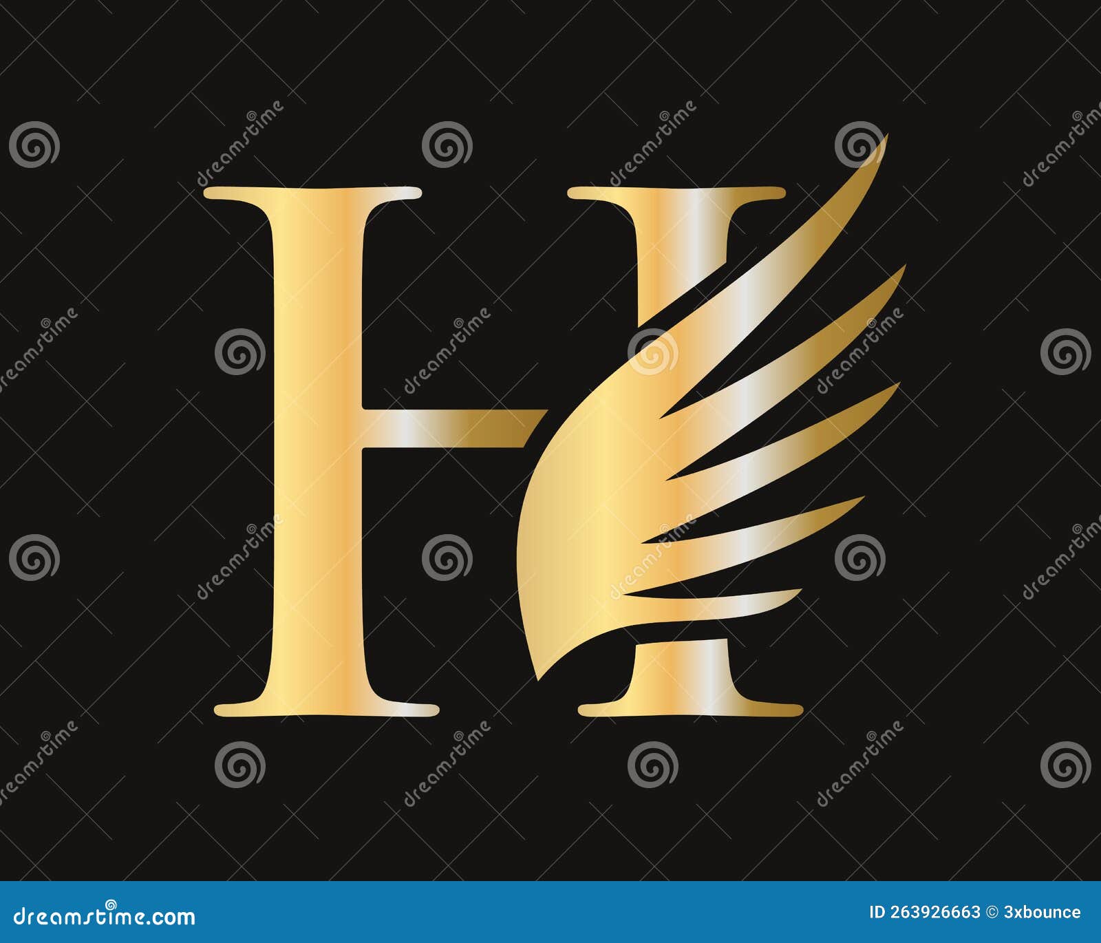 H Letter Transportation Logo Design. Initial Flying Wing H Letter Logo ...