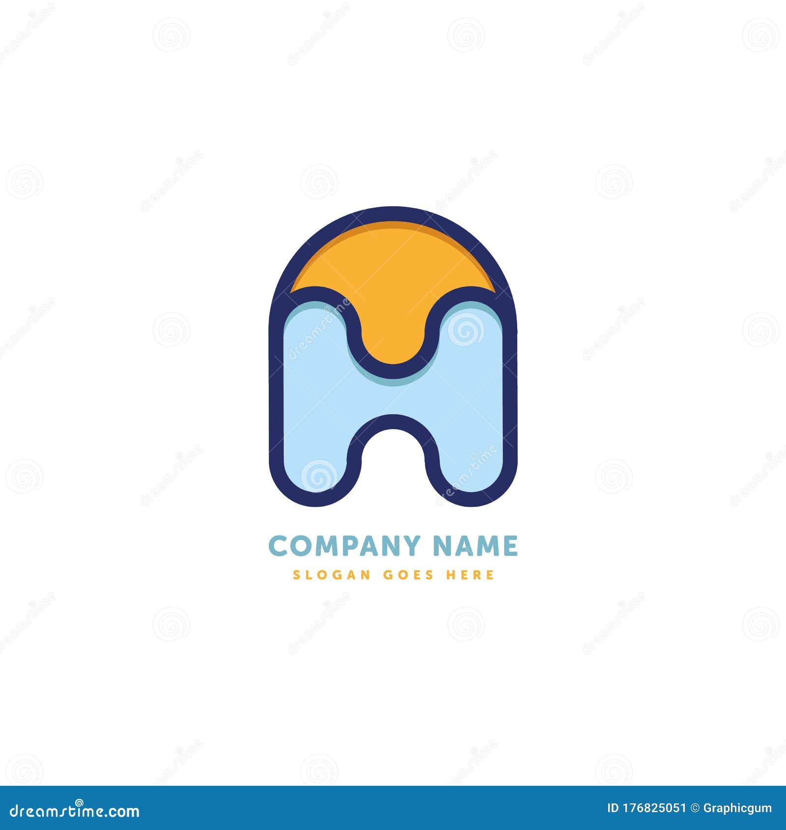 H Letter Vector Logo. Creative Abstract Icon Mark Design Template Stock ...