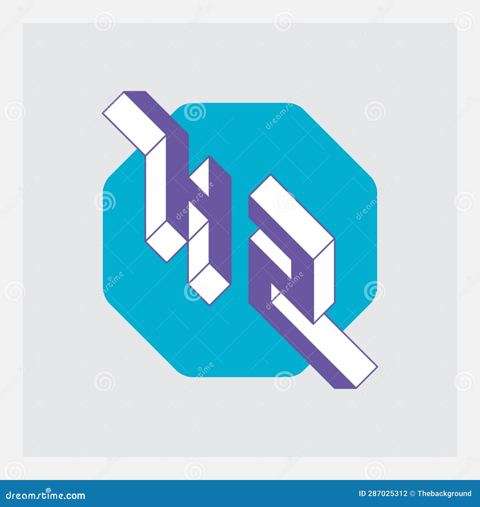 H2 Logo. Isometric 3d Font for Design. Three-dimension Letters Stock ...