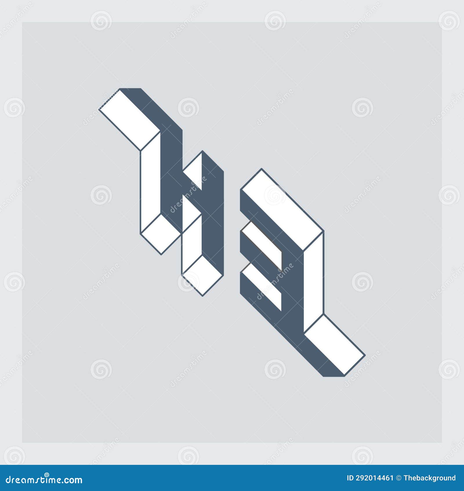 H3 - Logo. Isometric 3d Font for Design. Three-dimension Letters Stock ...