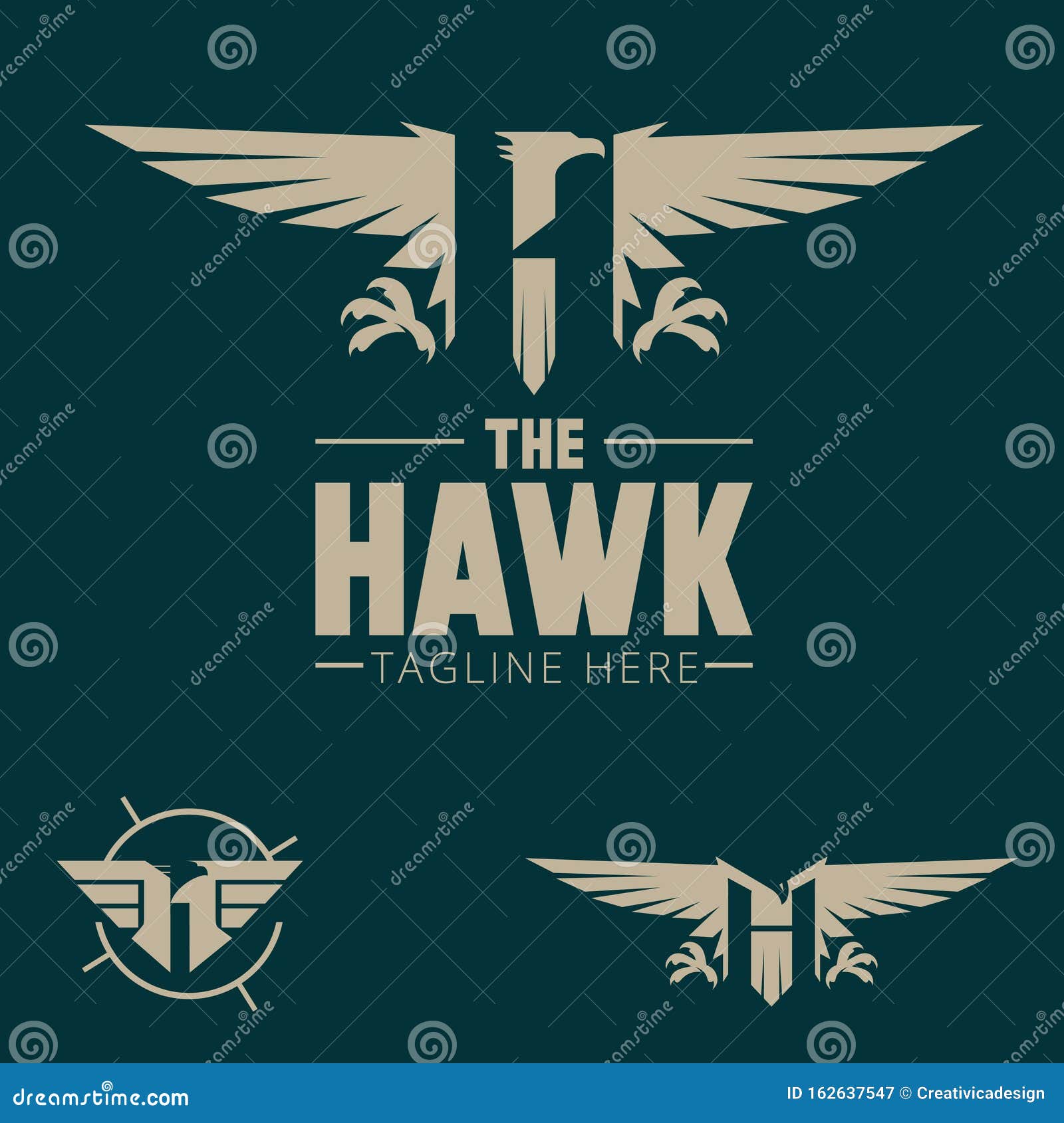 H Logo. Letter Based Hawk Bird Theme Vector Stock Vector - Illustration ...