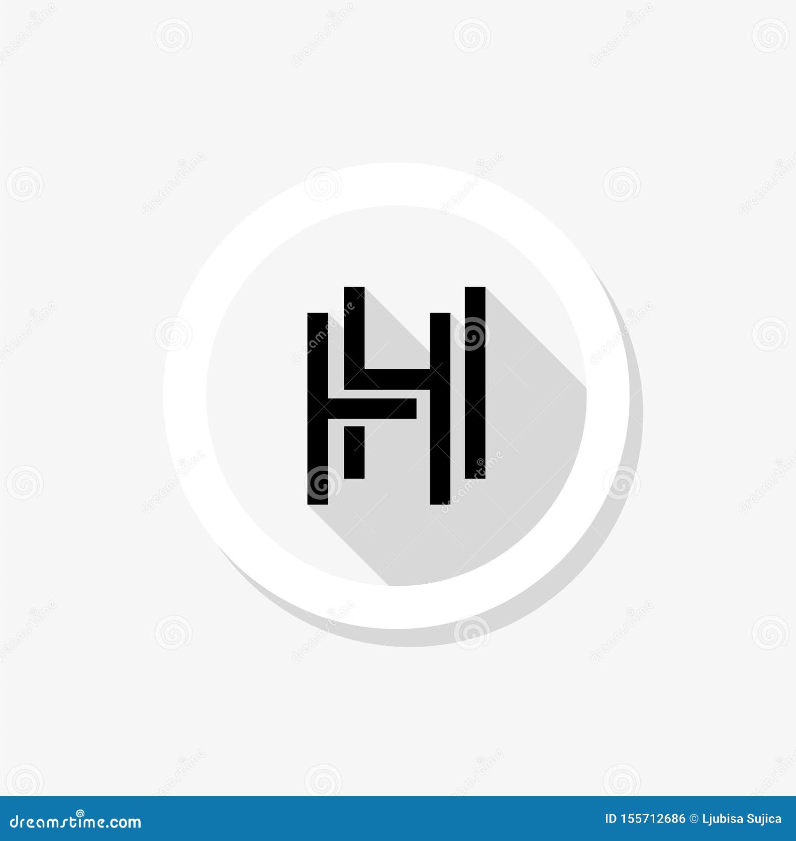 H, H Logo Sticker. Double H Letters Stock Vector - Illustration of ...