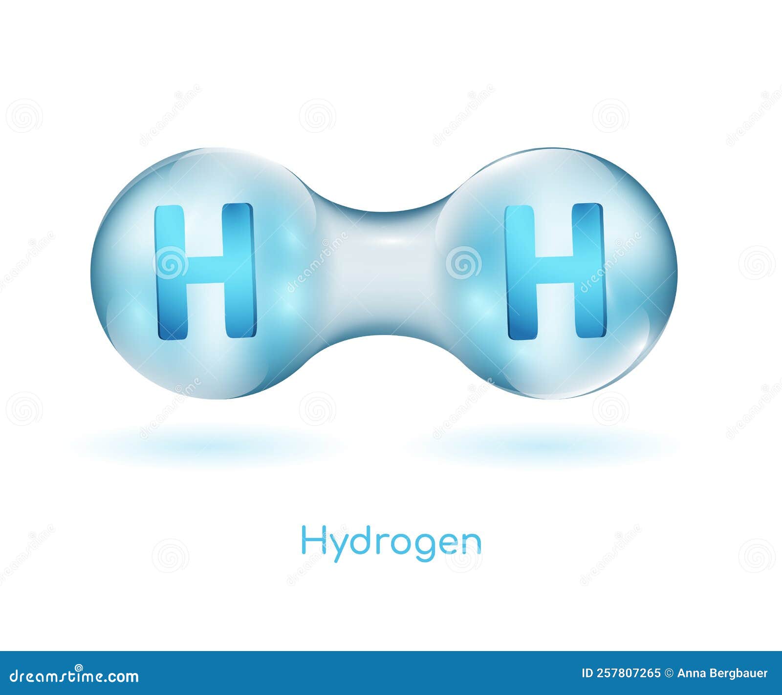H2 Molecule. Blue Hydrogen Production. Vector Illustration Stock Vector ...