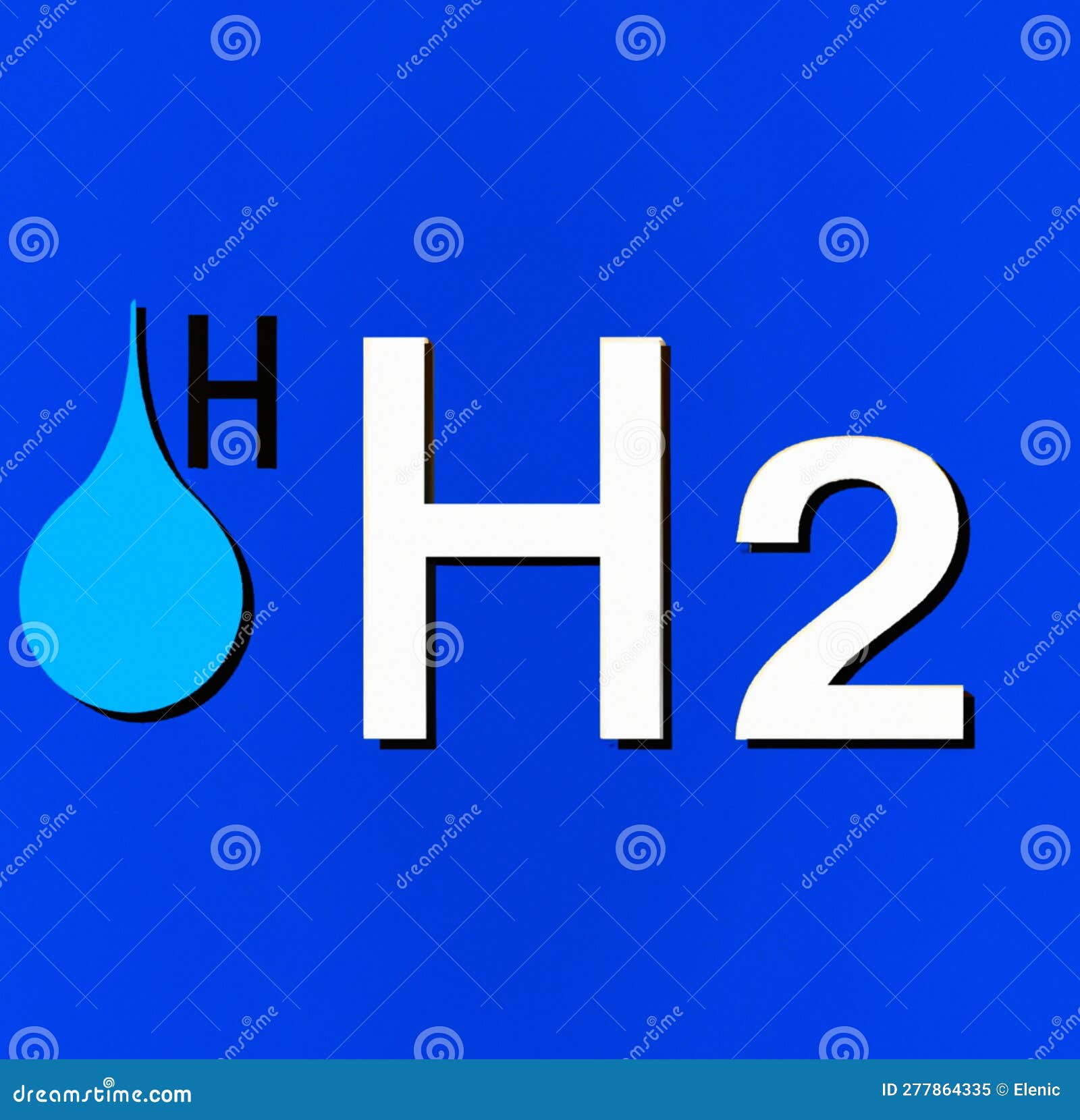H2 Molecule Sign on Blue Backround. Stock Illustration - Illustration ...