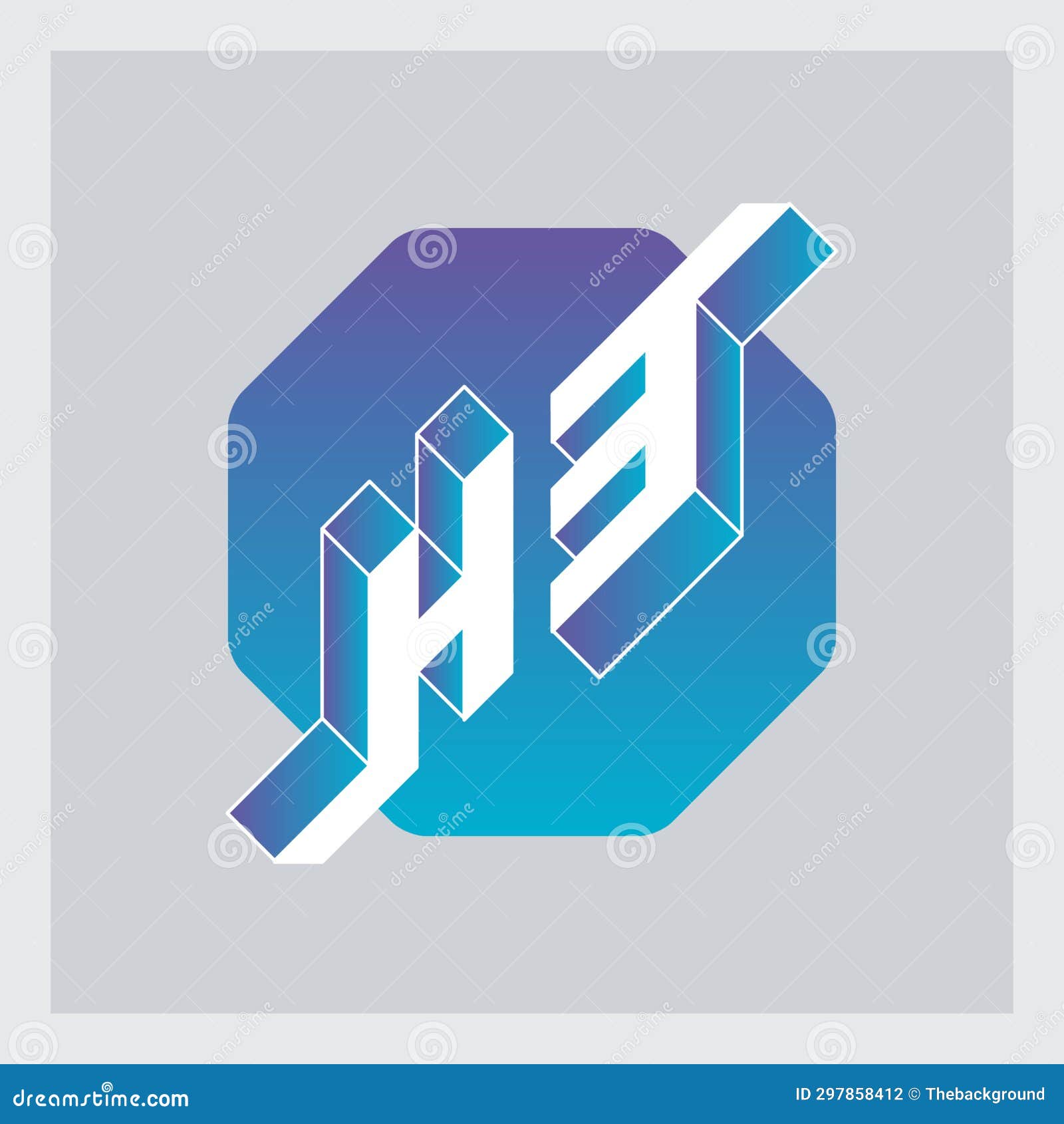 H3 - Monogram or Logotype. Volume Alphabet. Three-dimension Letter H ...