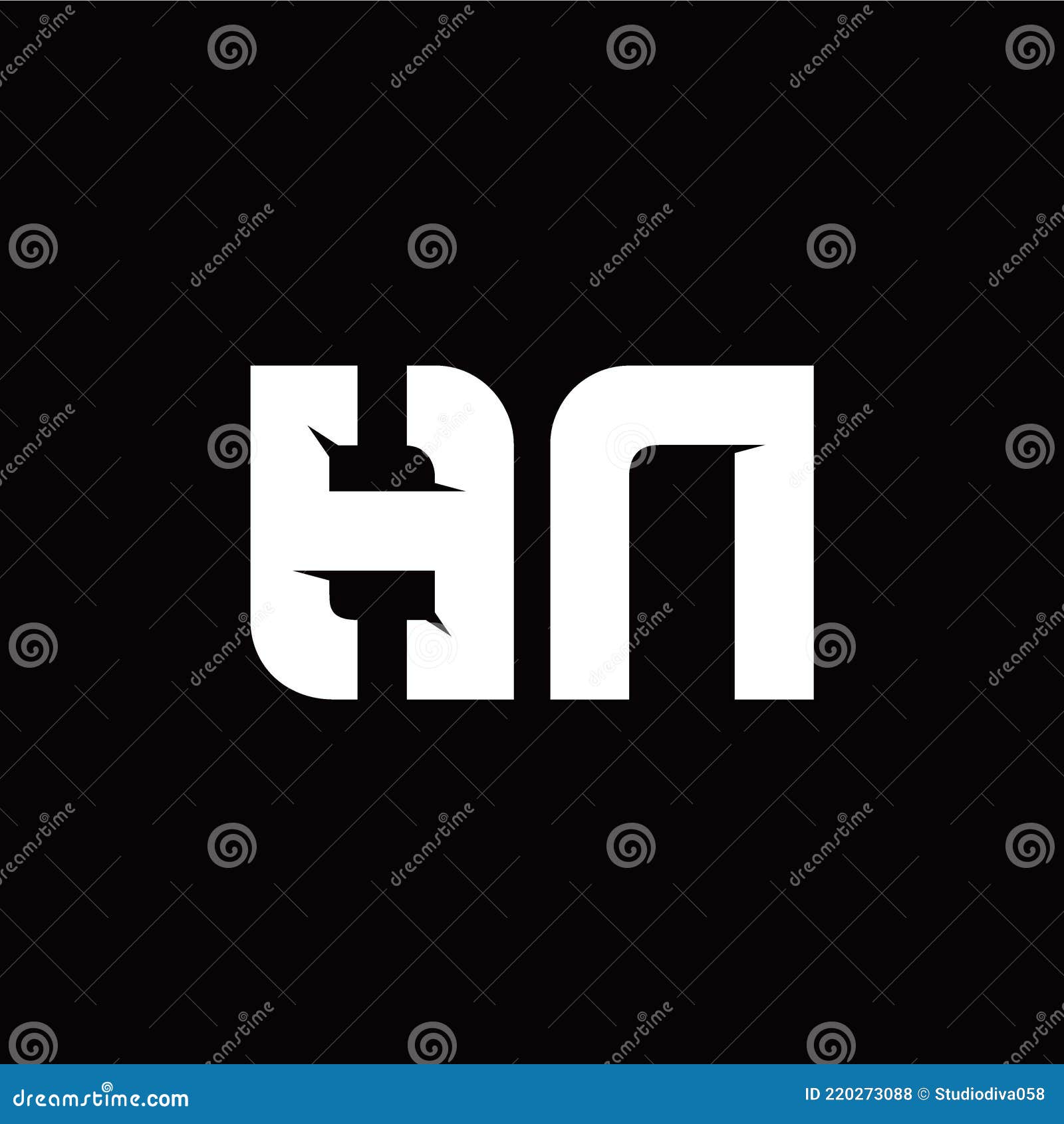 H N Letter Monogram Style Initial Logo Template Stock Illustration ...