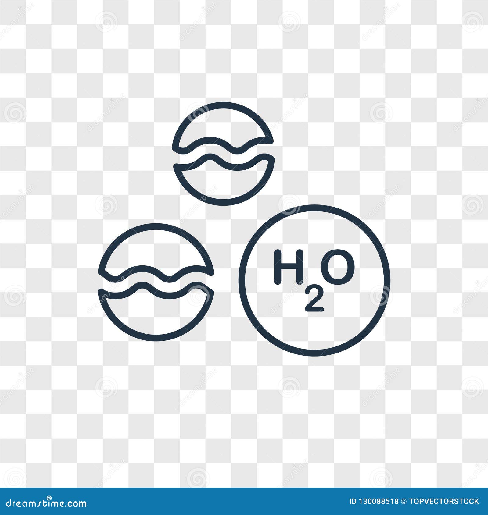 H2o Concept Vector Linear Icon Isolated on Transparent Background, H2o ...