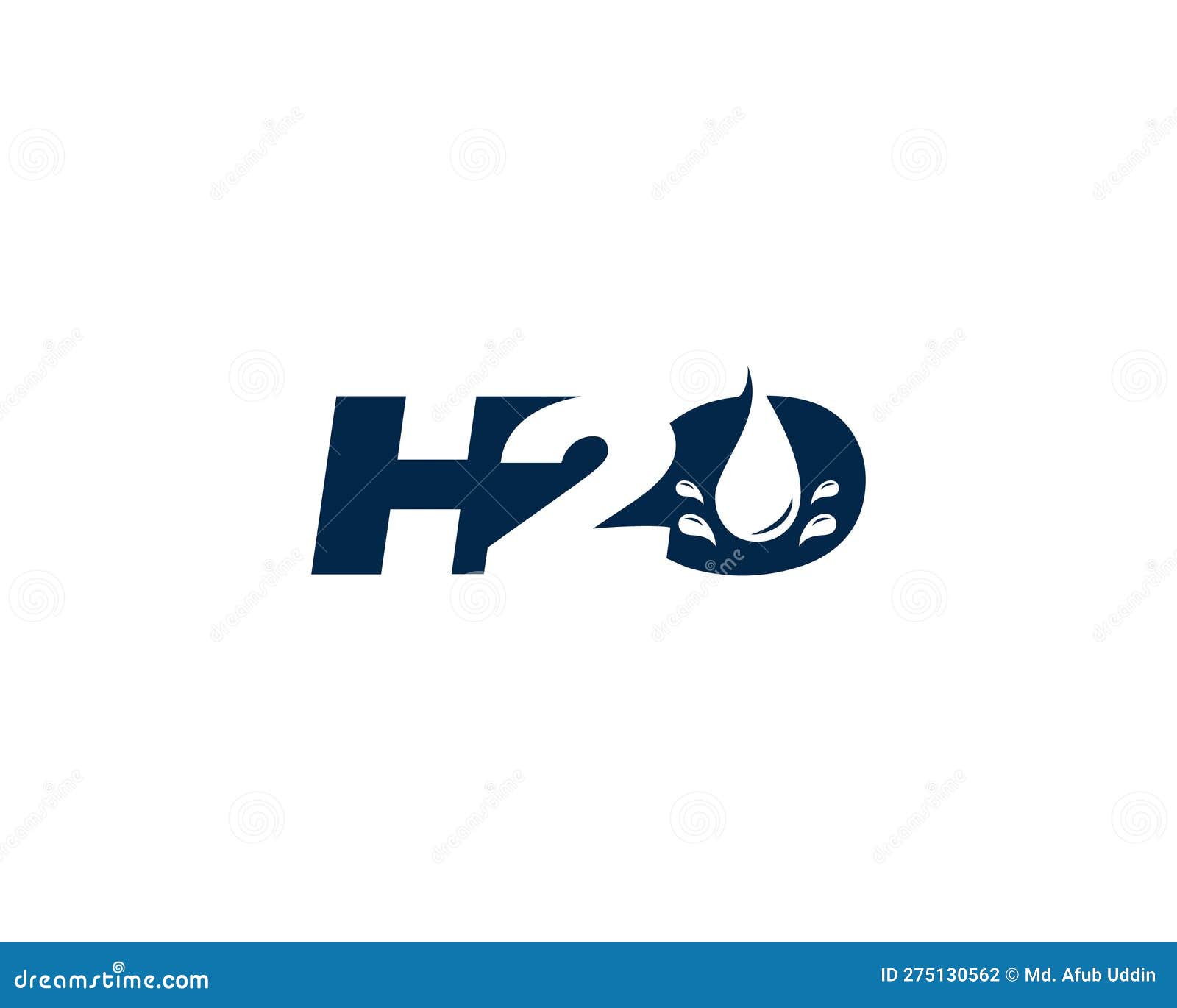 H2o Letter or Water Drop Simple Unique Logo Design Stock Vector ...