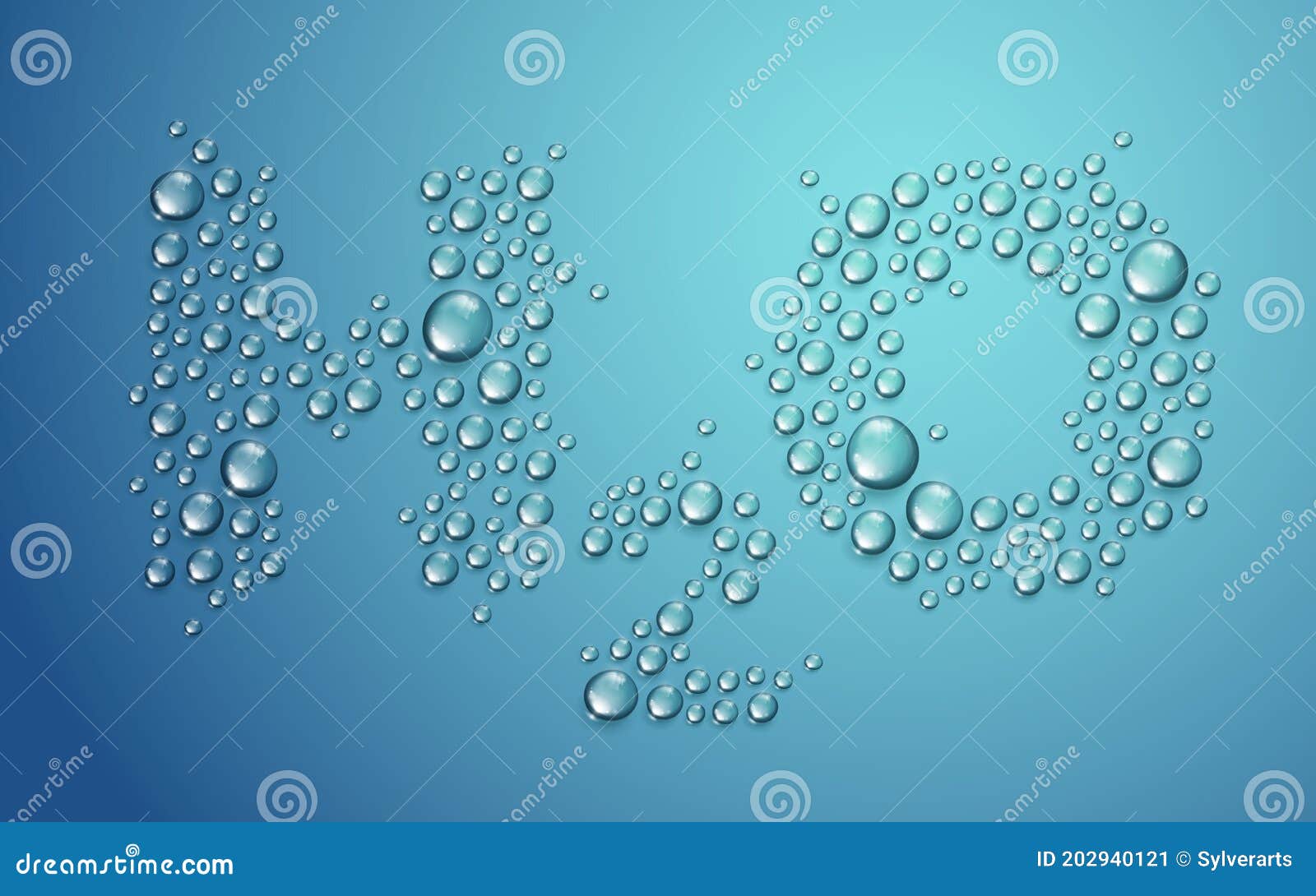 H2O Letters Designed with Realistic Water Drops with Blurred Background ...
