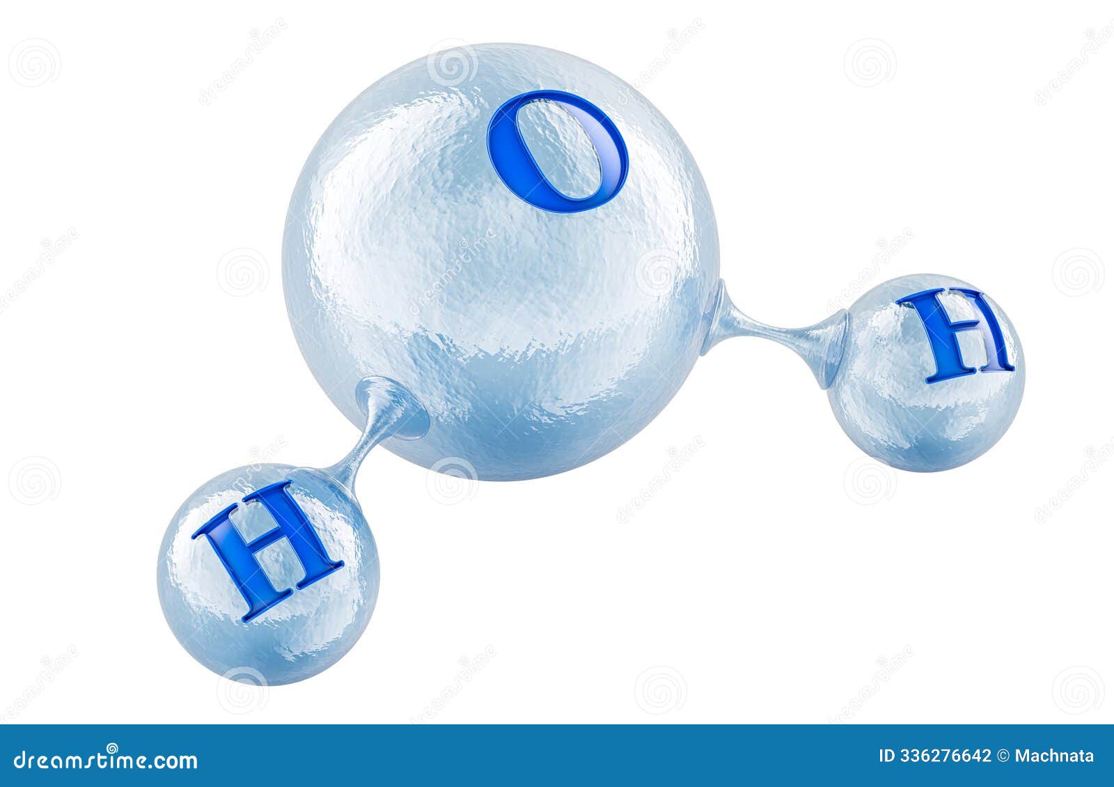 H2O Molecule, 3D rendering stock illustration. Illustration of physics ...