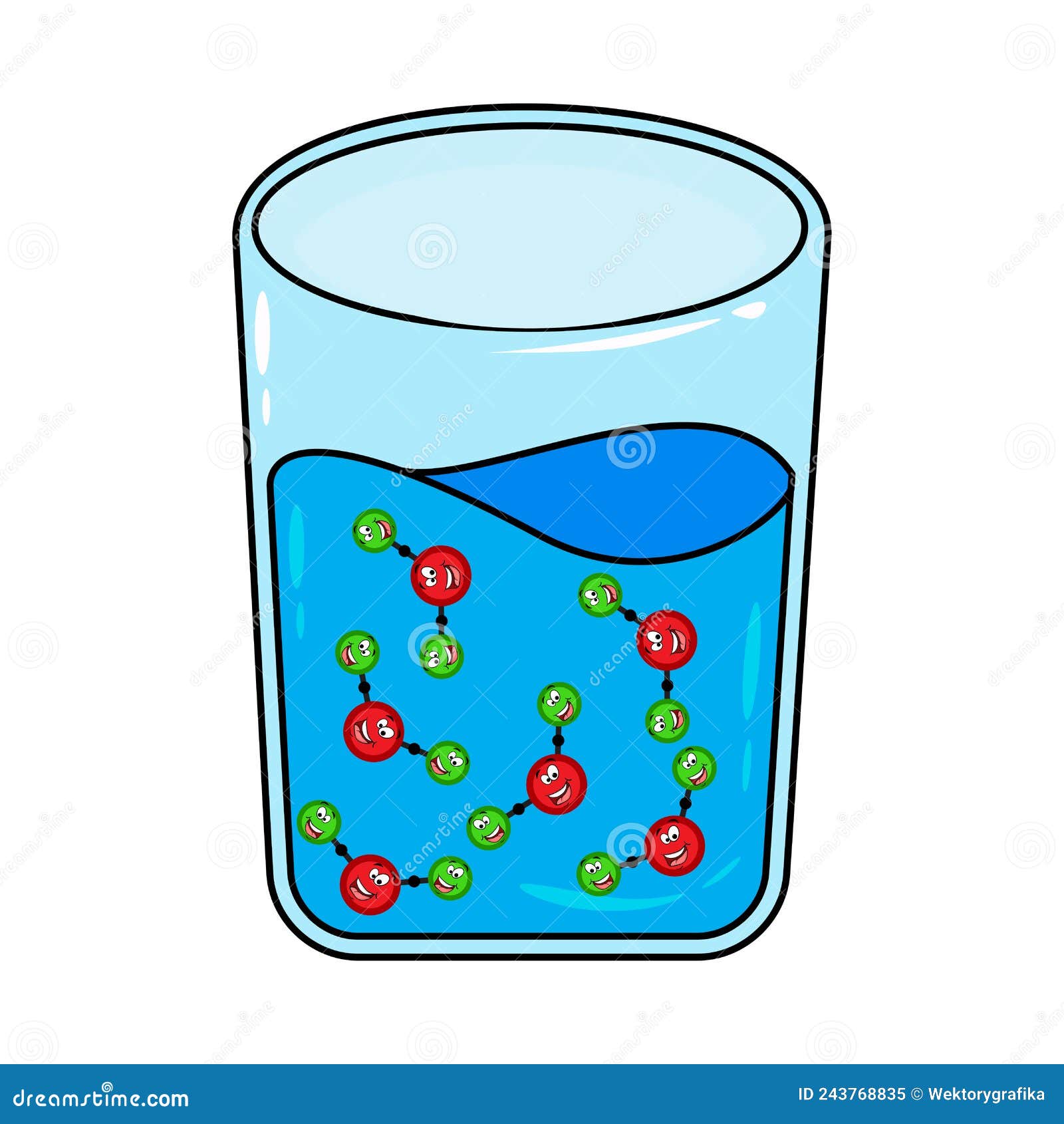 H2O Molecule in Glass. Water Matter Icon Stock Vector - Illustration of ...