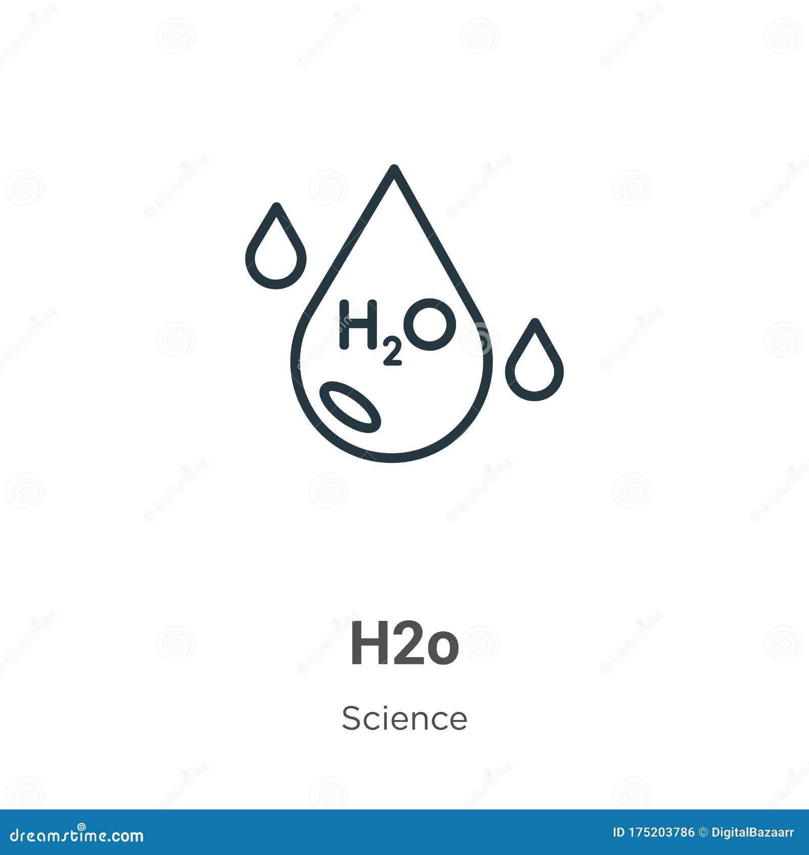 H2o Outline Vector Icon. Thin Line Black H2o Icon, Flat Vector Simple ...