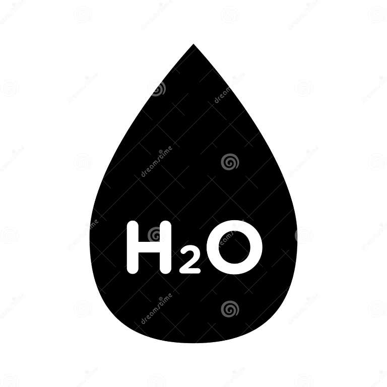 H2o Line Icon Isolated on White Background Stock Illustration ...