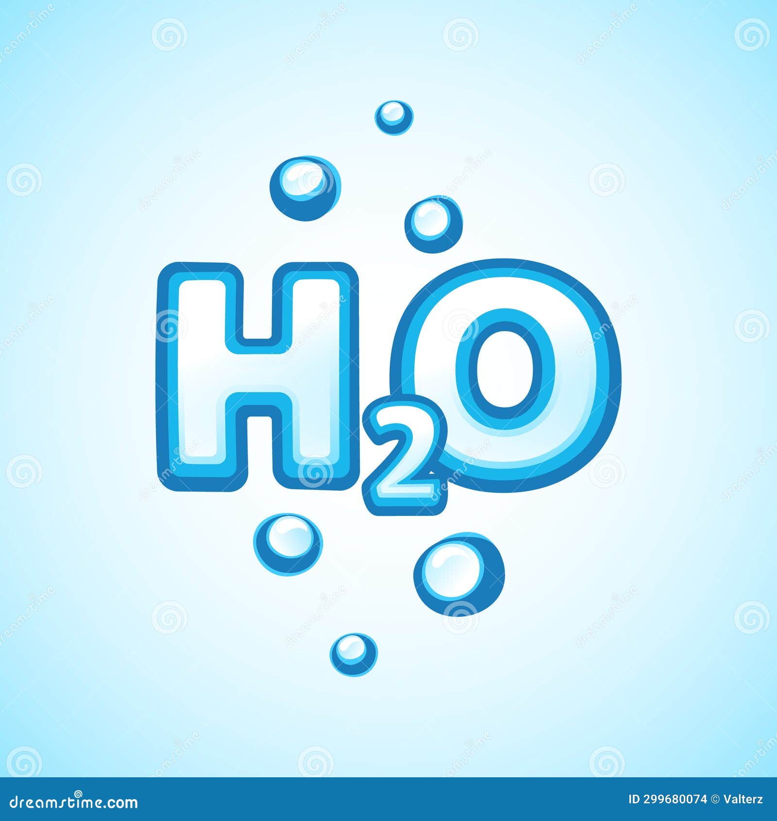 H2O Vector Logo. Chemical Formula of Water Stock Illustration ...