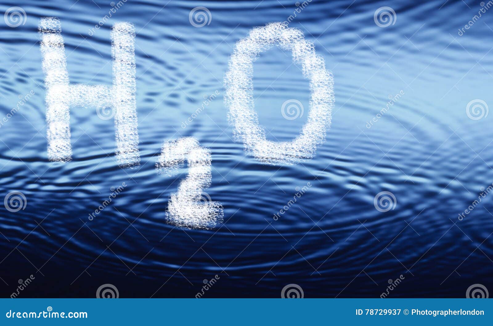 H2O on water stock illustration. Illustration of flowing - 78729937