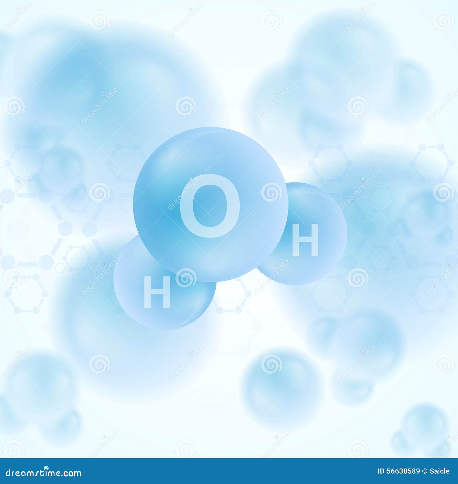 H2o Water Blue Molecule Vector Abstract Design Stock Vector ...