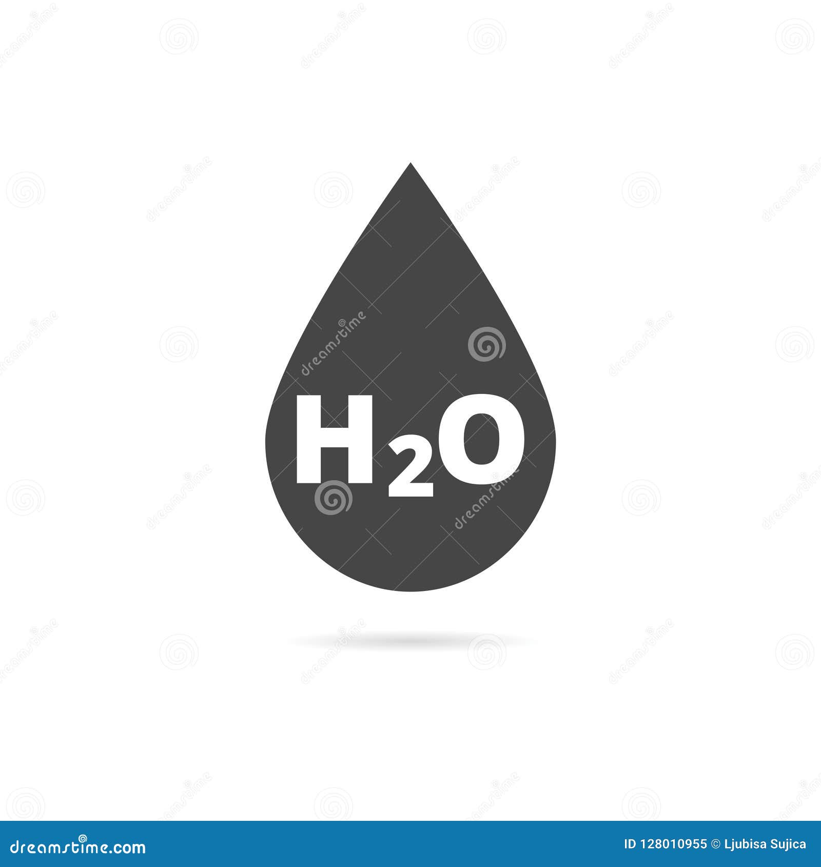 H2O Water drop sign icon stock vector. Illustration of molecule - 128010955