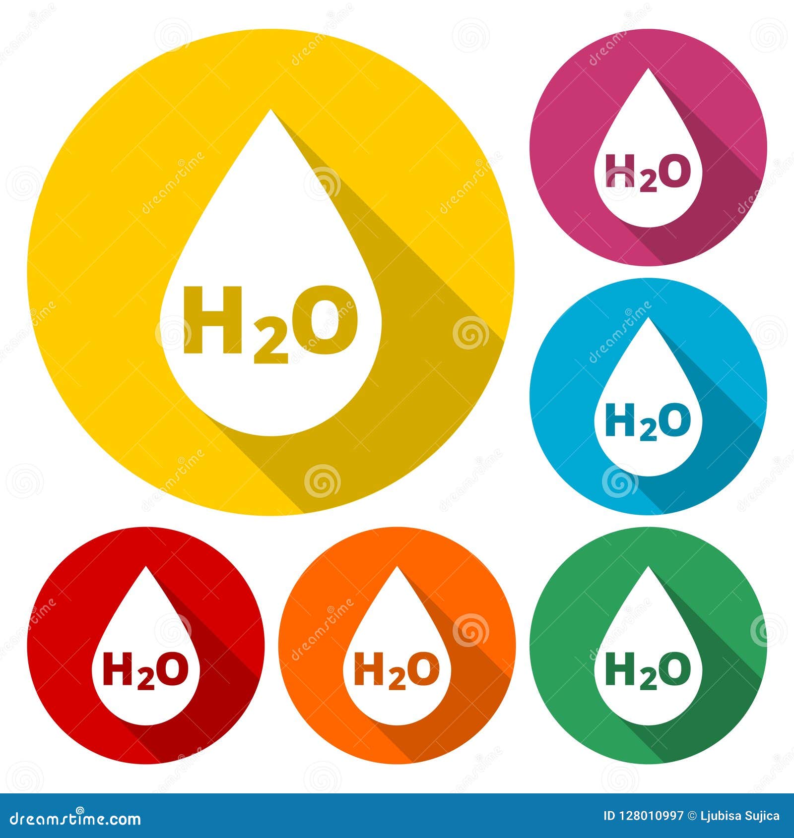 H2O Water drop sign icon stock vector. Illustration of black - 128010997