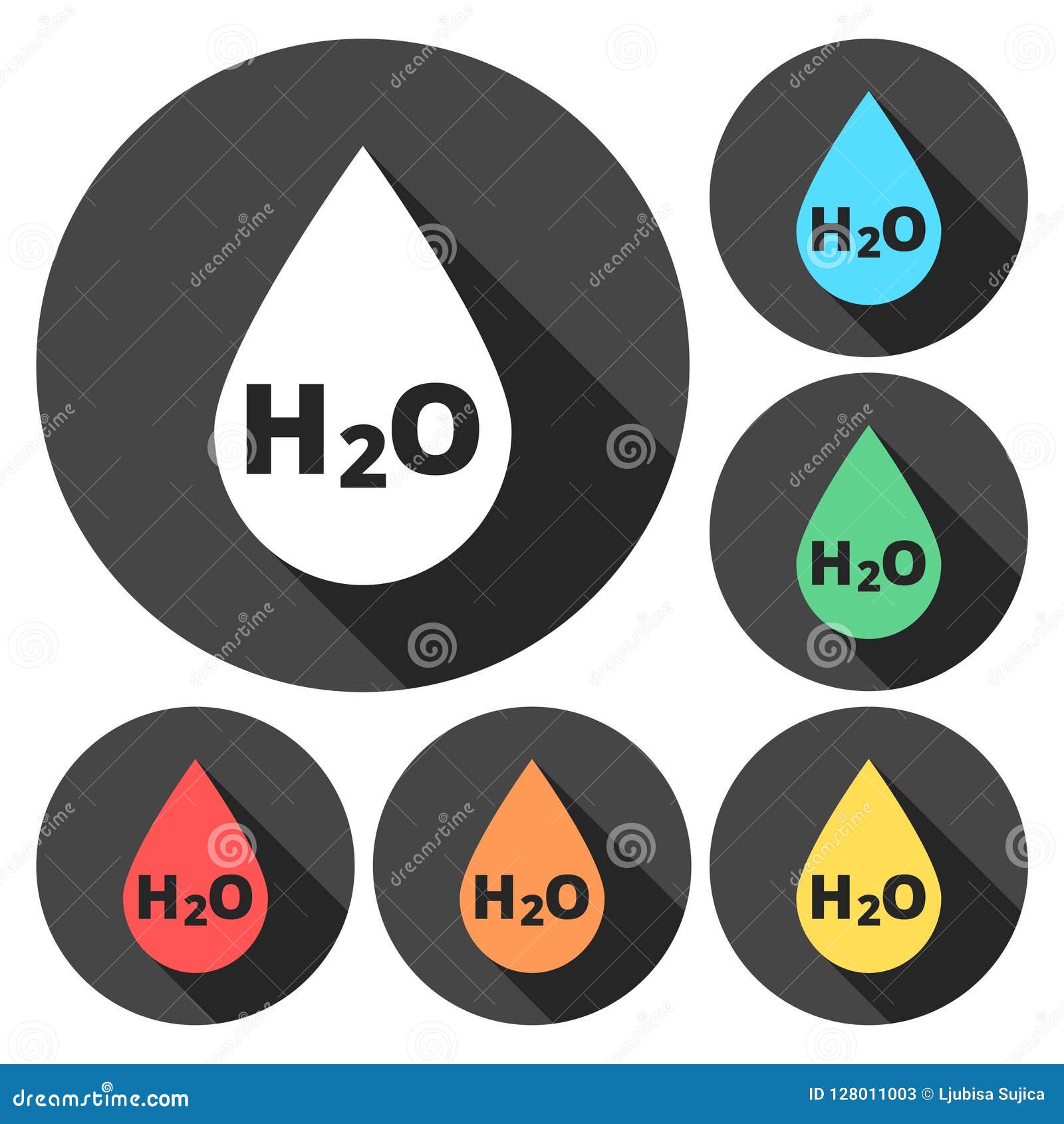 H2O Water drop sign icon stock vector. Illustration of molecule - 128011003