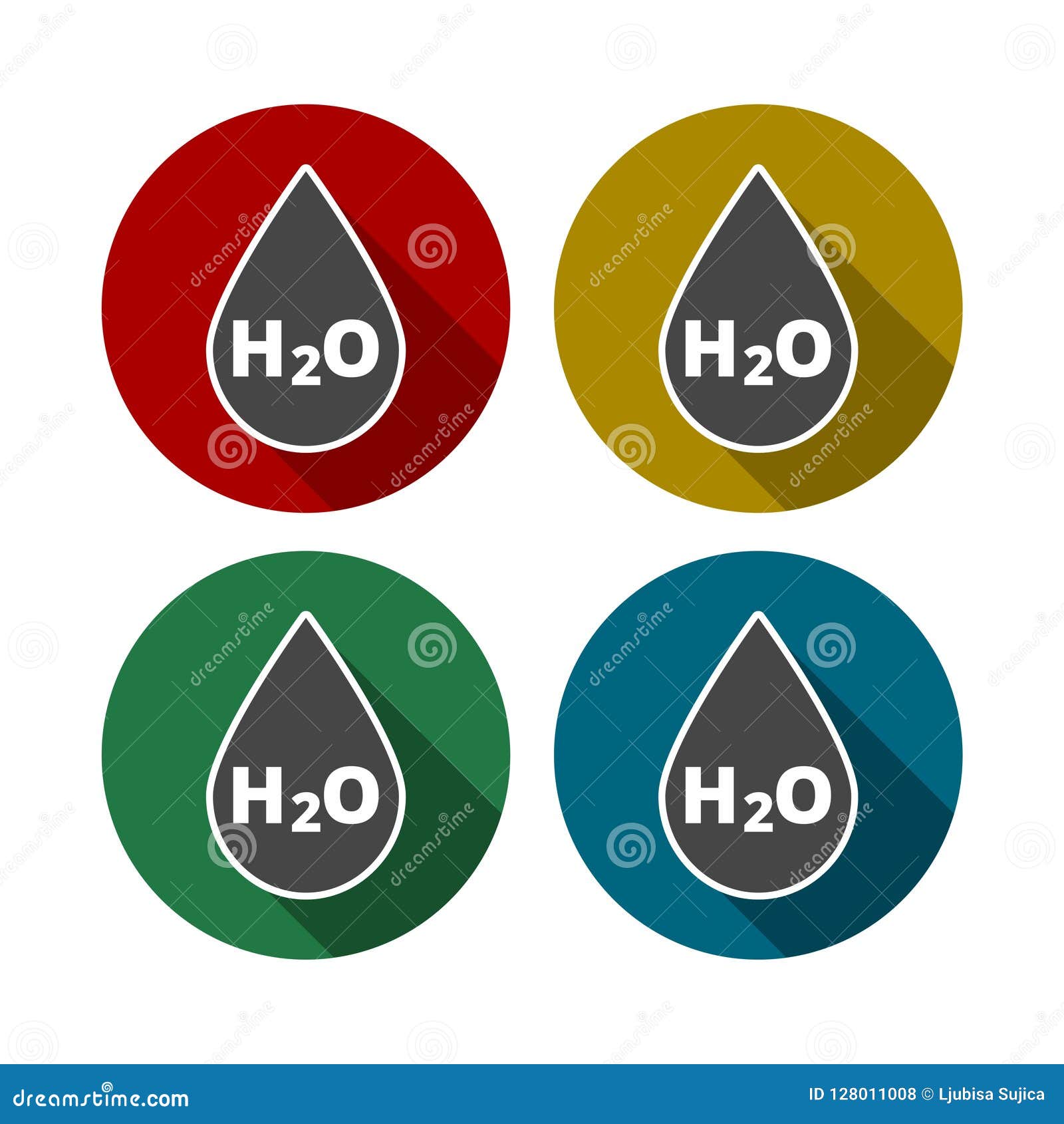 H2O Water drop sign icon stock vector. Illustration of badge - 128011008