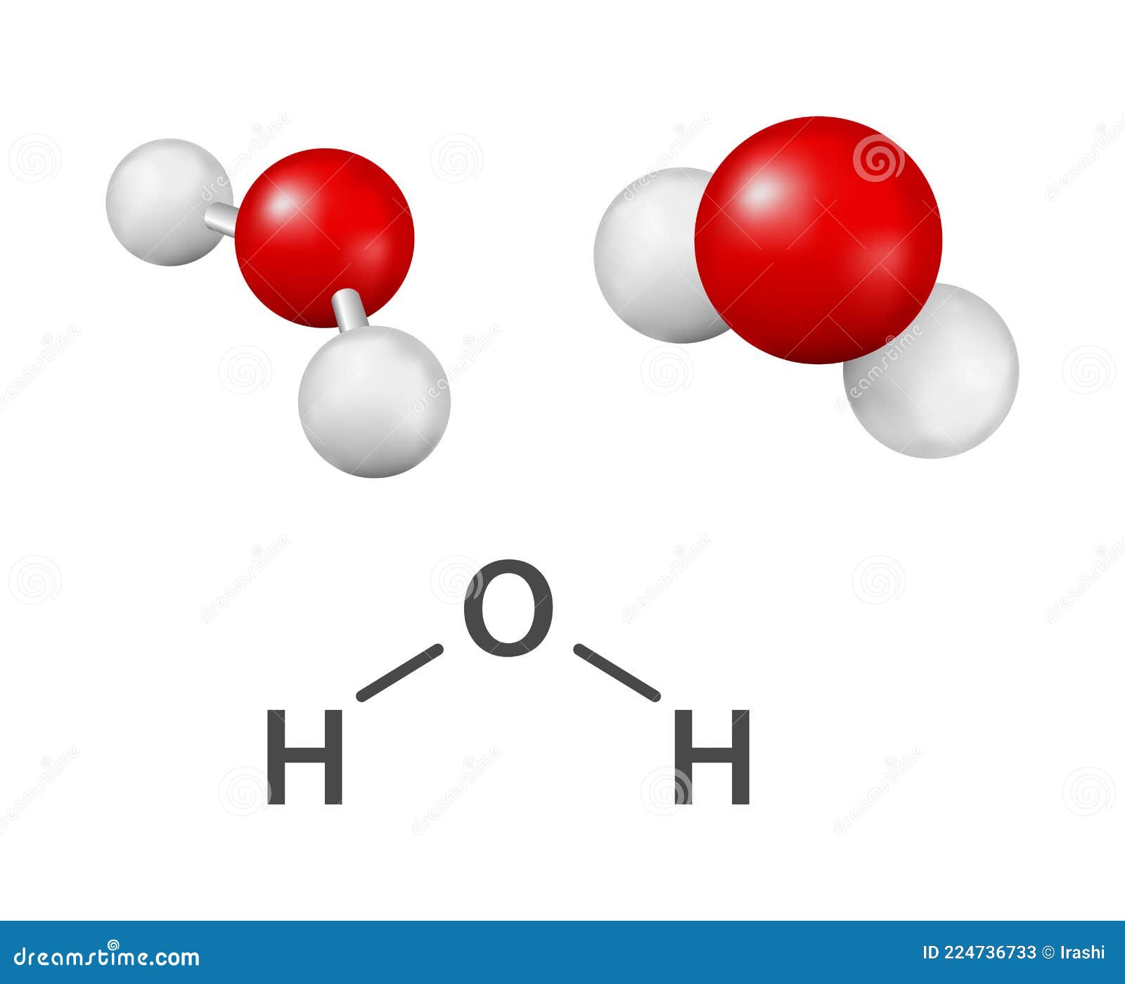 H2o water molecule 3d icon stock vector. Illustration of biochemistry ...