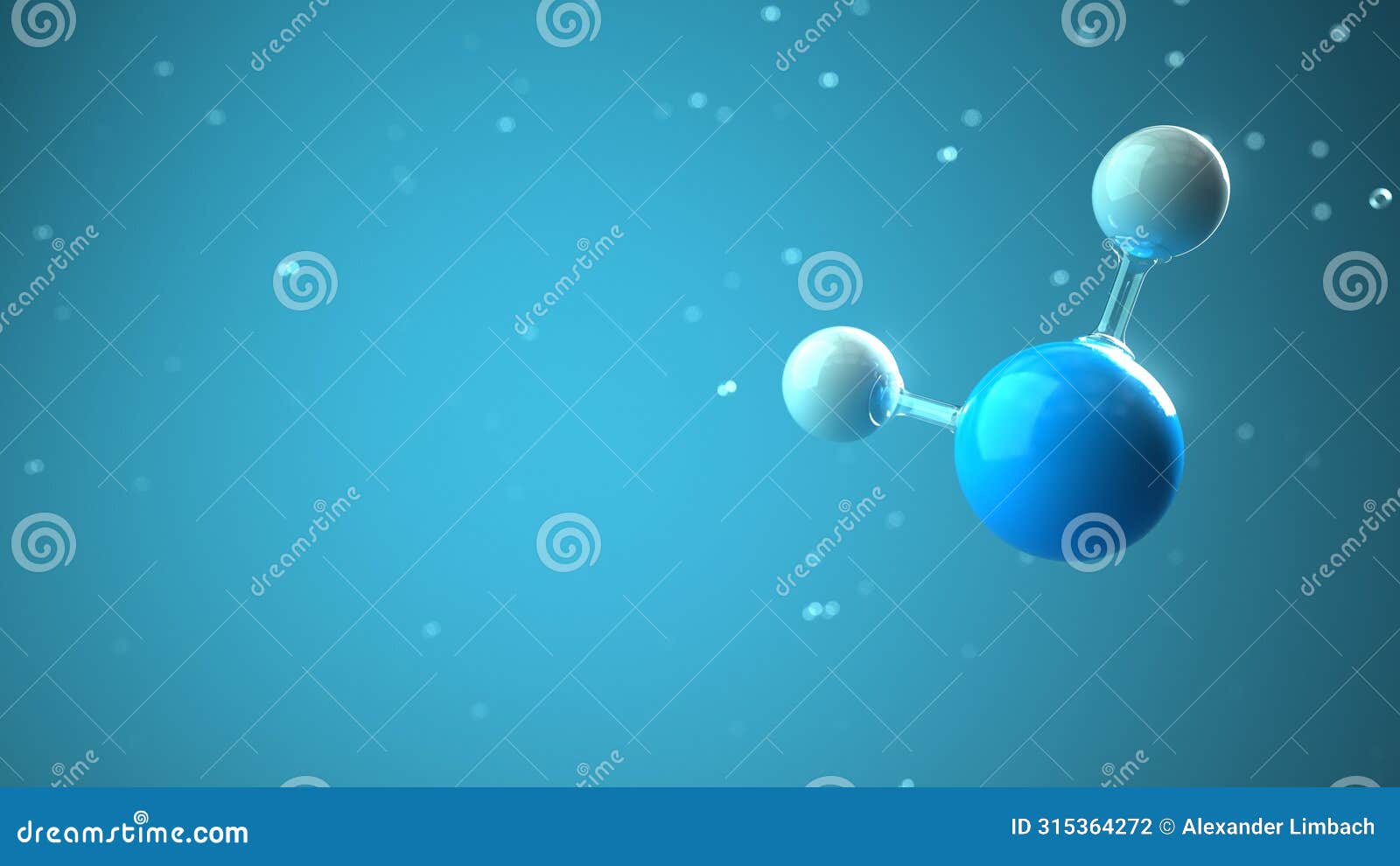 H2O Water Molecule Liquid. 3d Illustration Stock Illustration ...