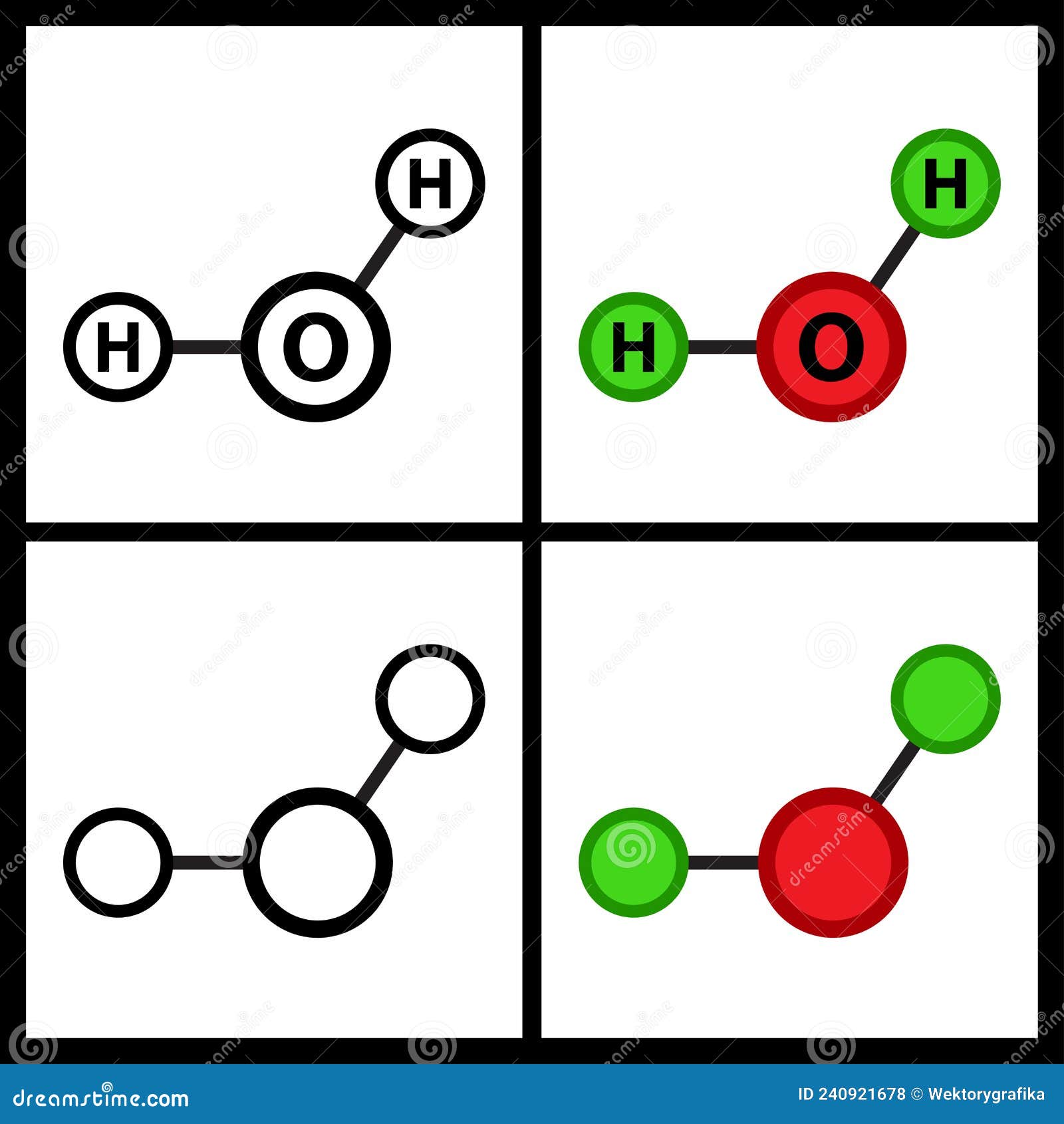 H2o Water Molecule Structure. Liquid Aqua Atom Formula Stock Vector ...