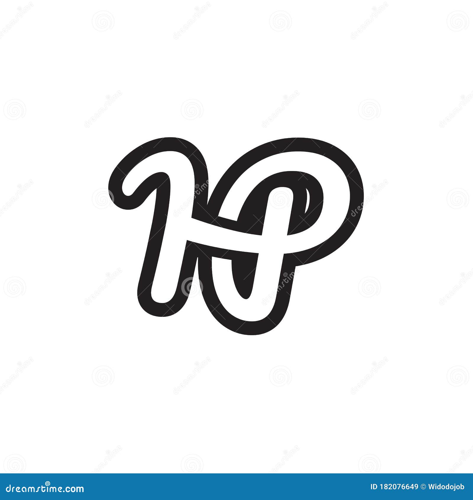 H P Lines Letter Logo Design Vector Stock Vector - Illustration of ...