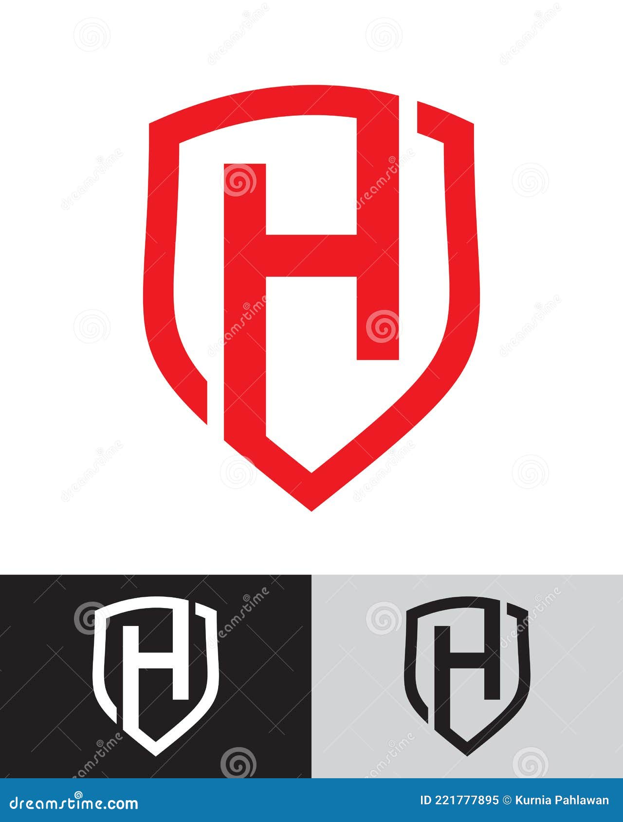 H Shield Logo , Security Logo Vector Stock Illustration - Illustration ...
