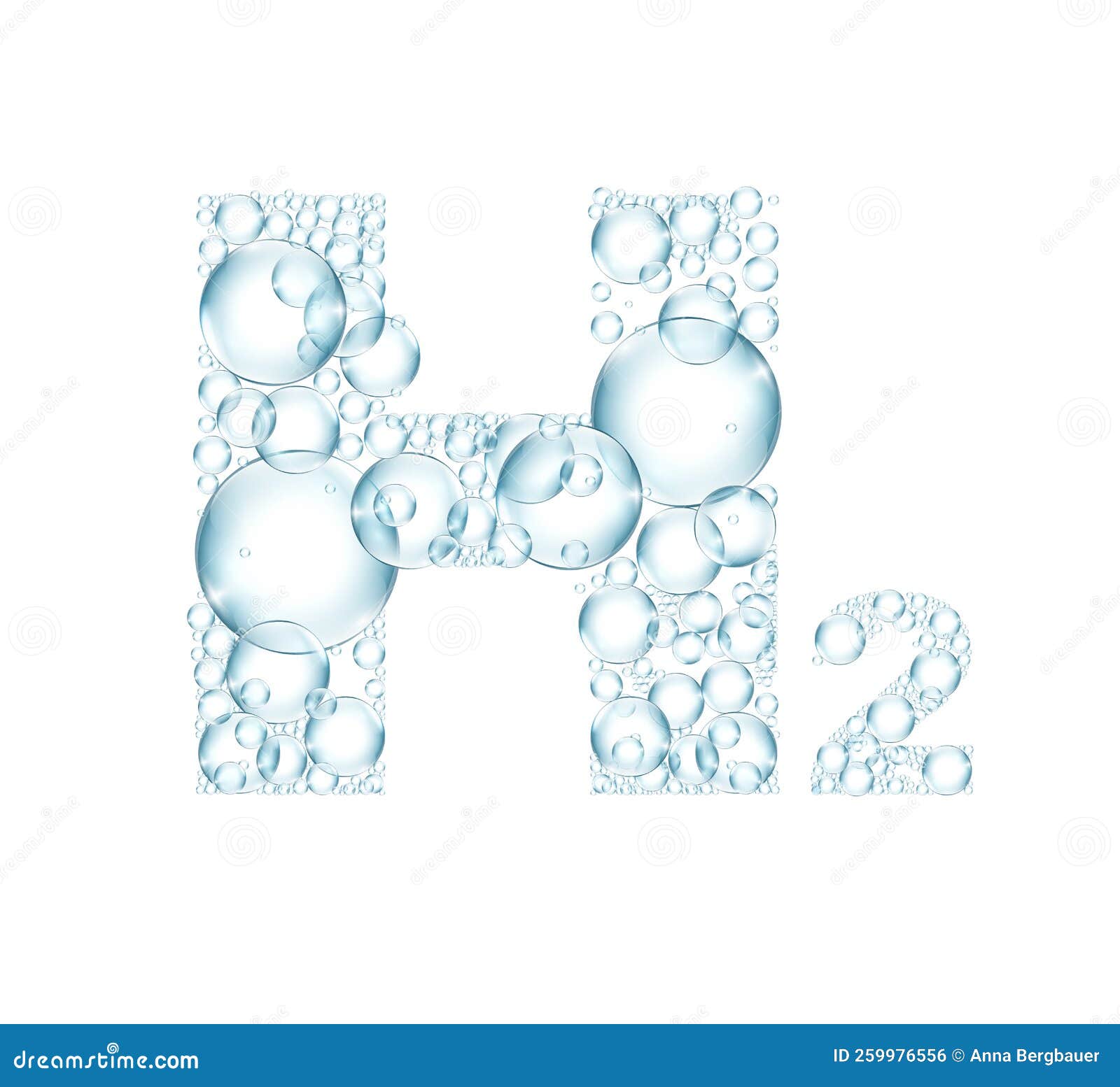 H2 Symbol Made From Bubbles. Vector Illustration | CartoonDealer.com ...