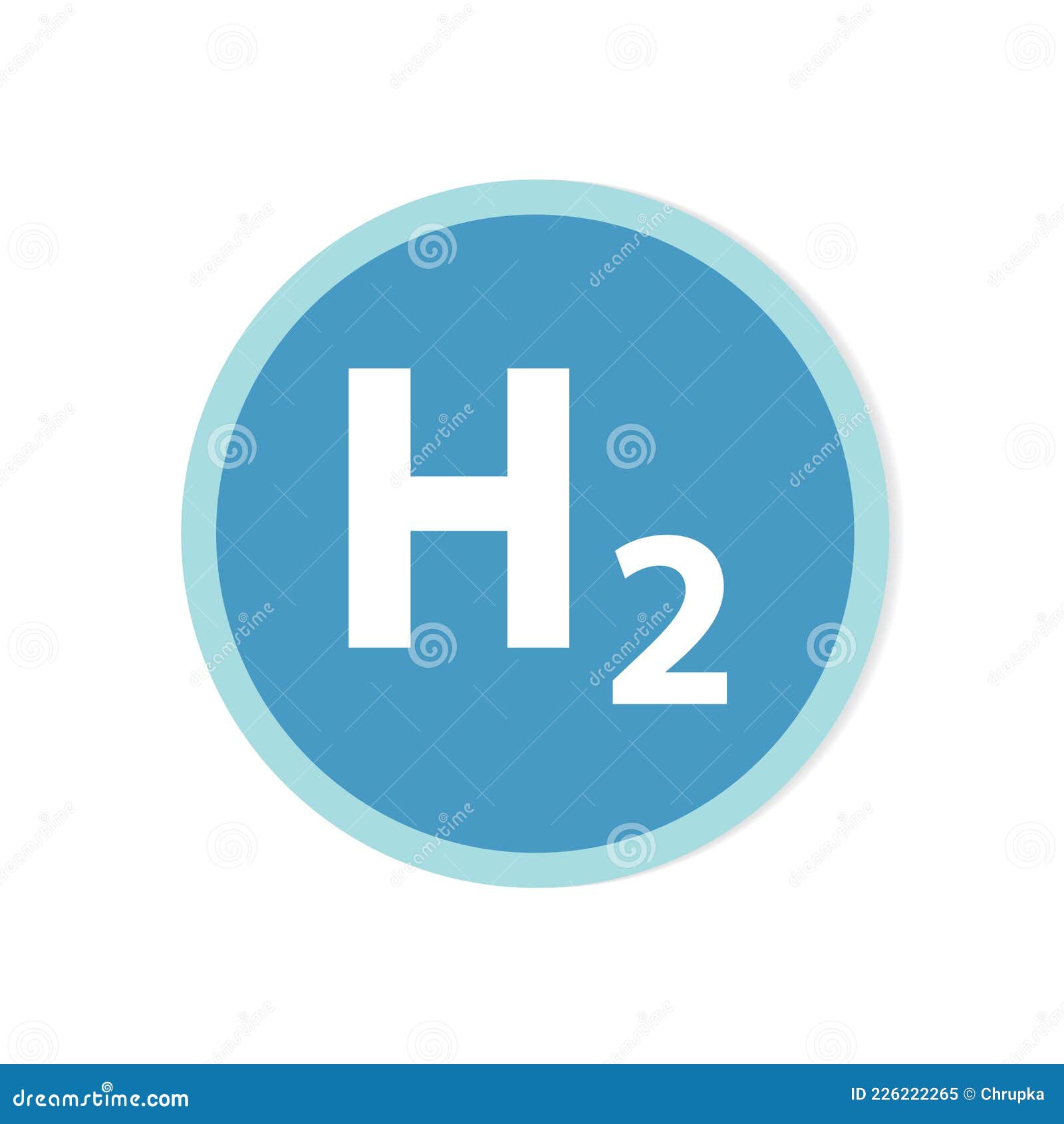 H2-symbool waterstof vector illustratie. Illustration of groen - 226222265