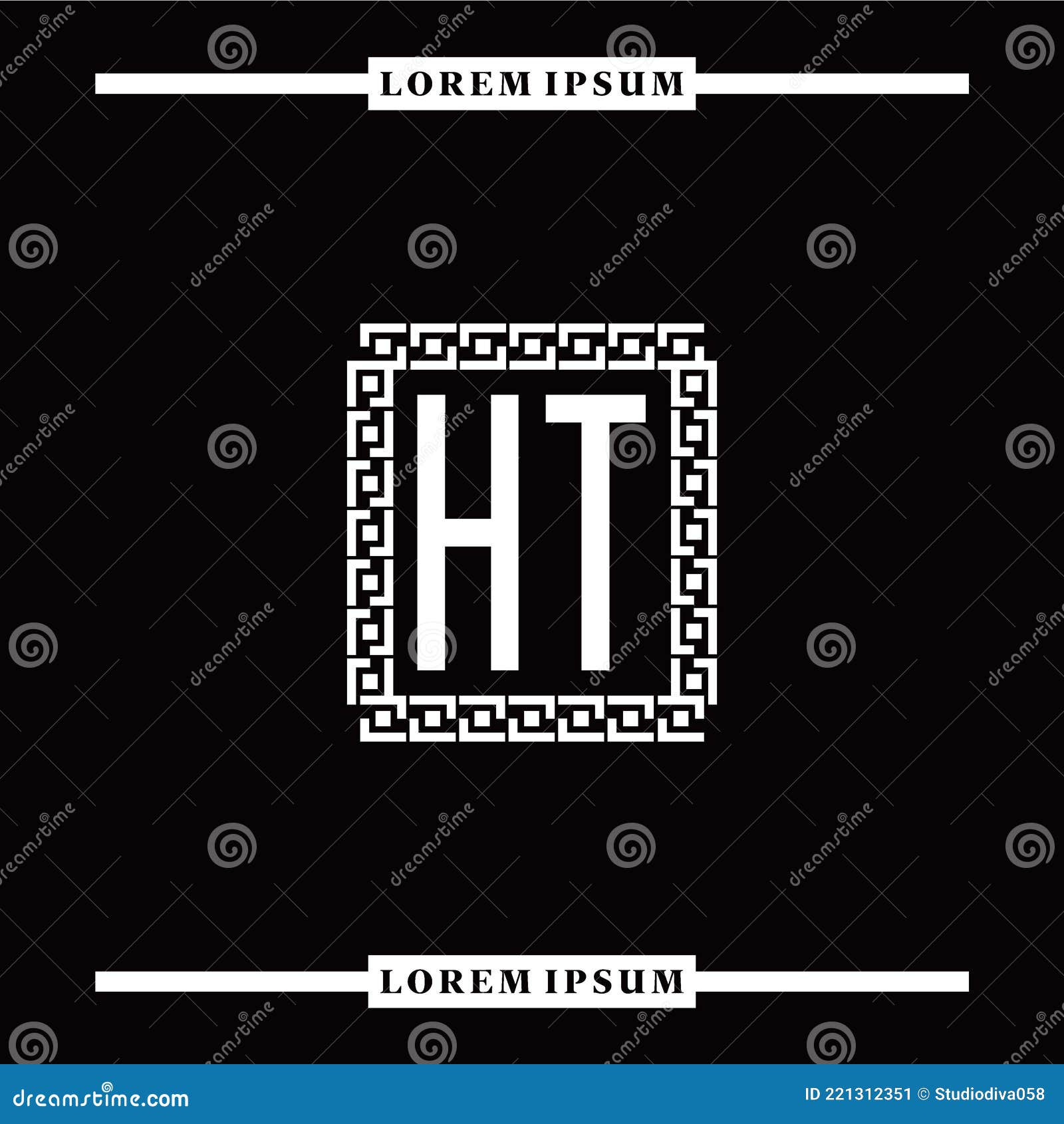 H T Collection of Initial Logo Designs with Luxurious Frame Elements ...