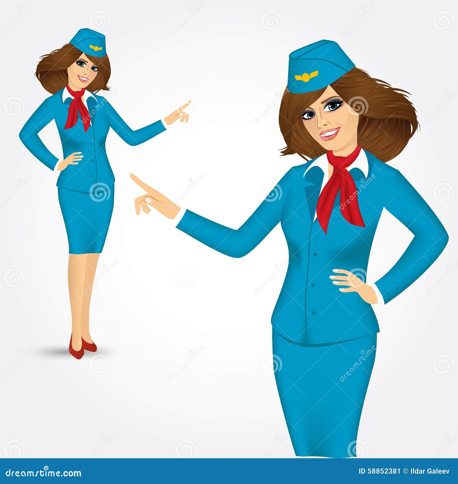 Hôtesse avec du charme illustration de vecteur. Illustration du sourire ...