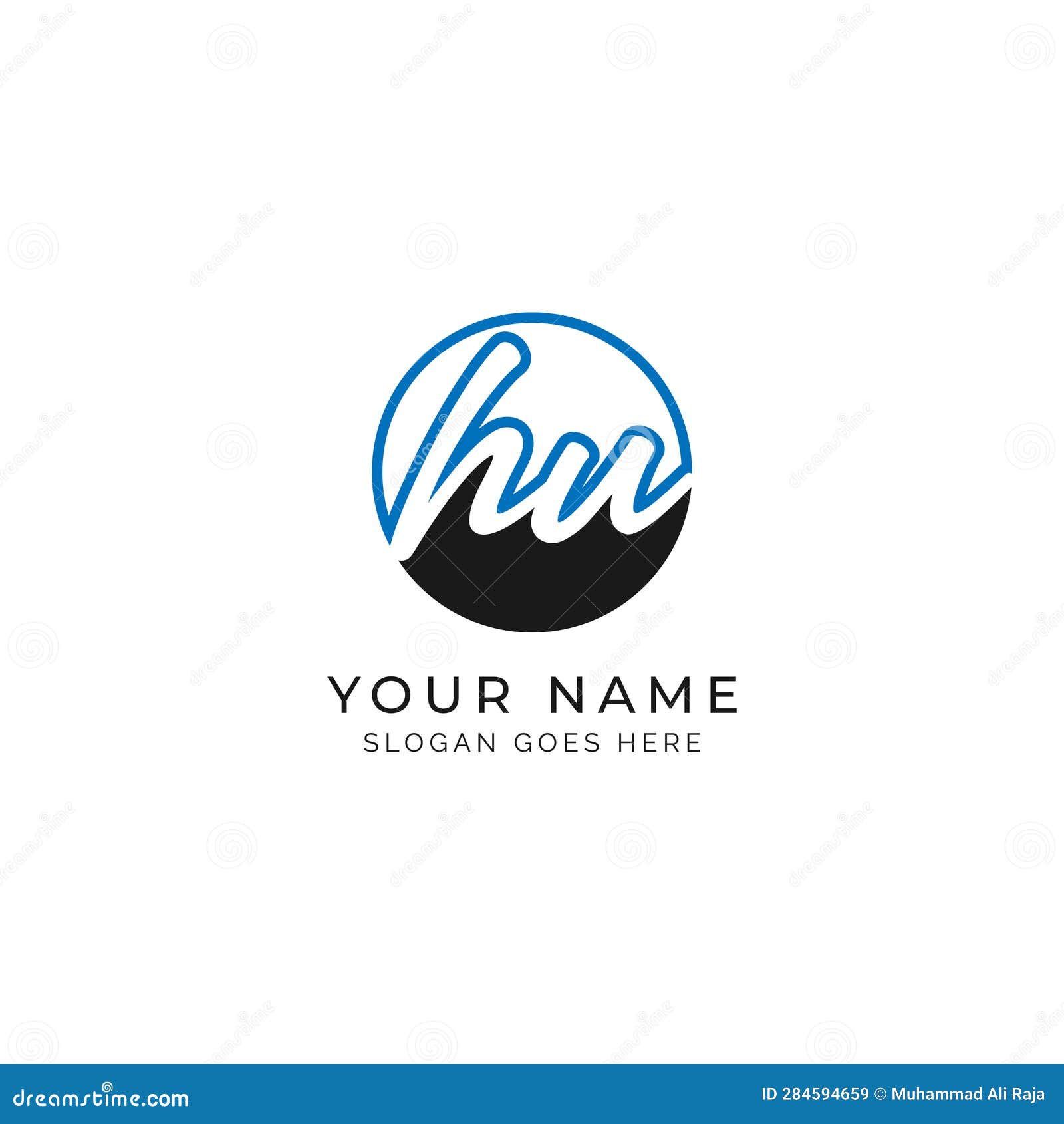 H, U, HU Initial Letter Handwritten and Signature Vector Image Template ...
