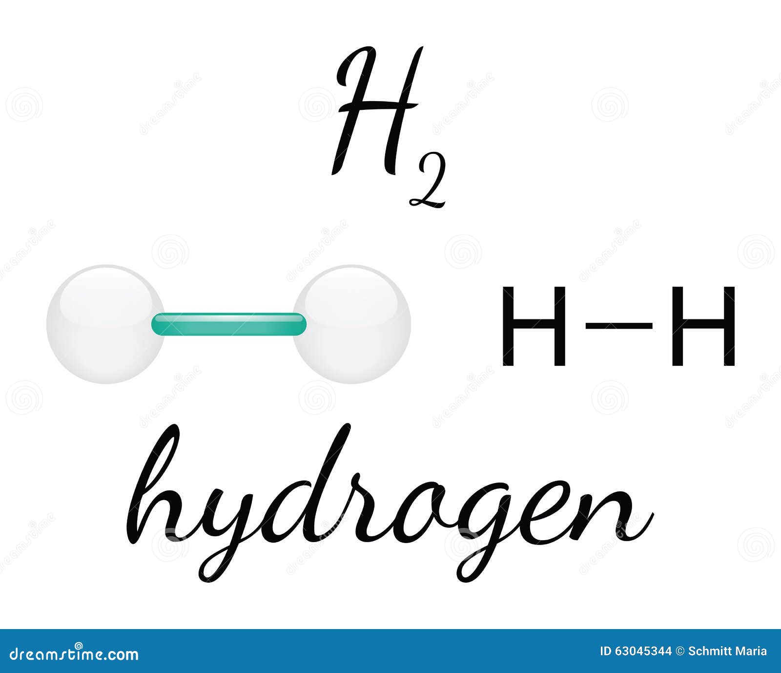 H2 waterstofmolecule vector illustratie. Illustration of deeltje - 63045344