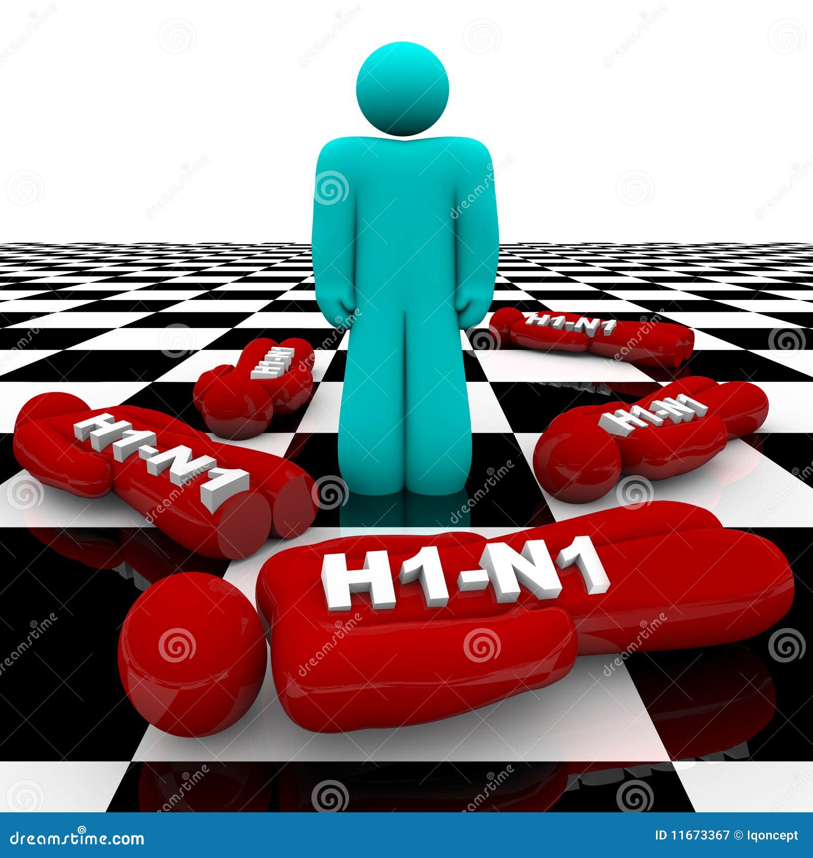 H1-N1 Pandemic Spreads - One Stands Alone Stock Illustration ...