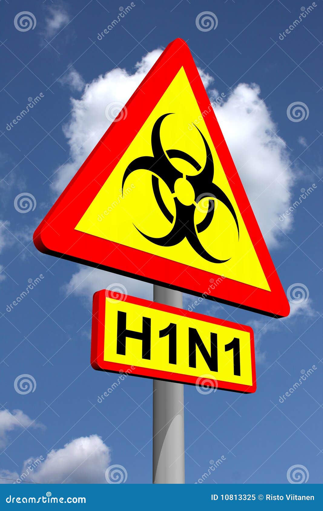H1N1 Biohazard Warning Sign Stock Illustration - Illustration of ...