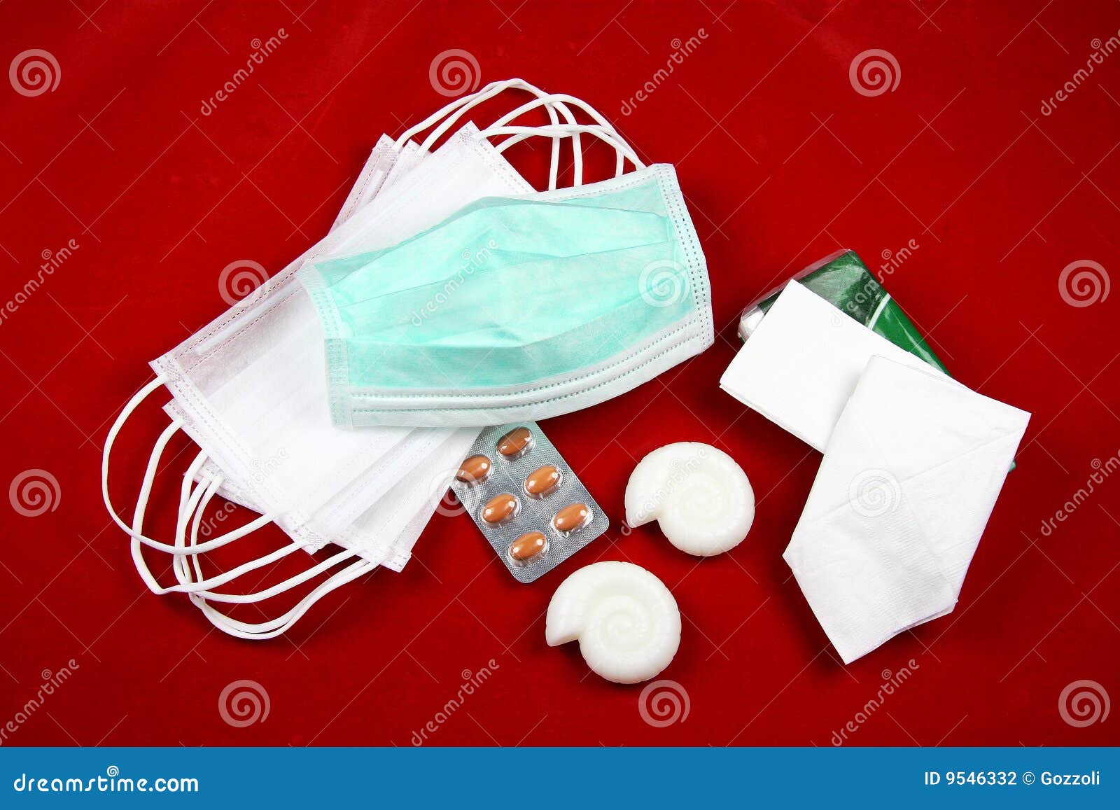 A-H1N1 Swine Flu or Covid 19 Essentials 2 Stock Photo - Image of ...