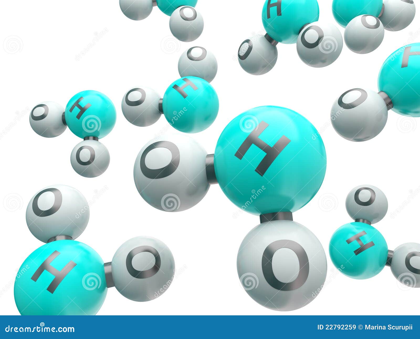 H20 geïsoleerded molecules stock illustratie. Illustration of biologie ...