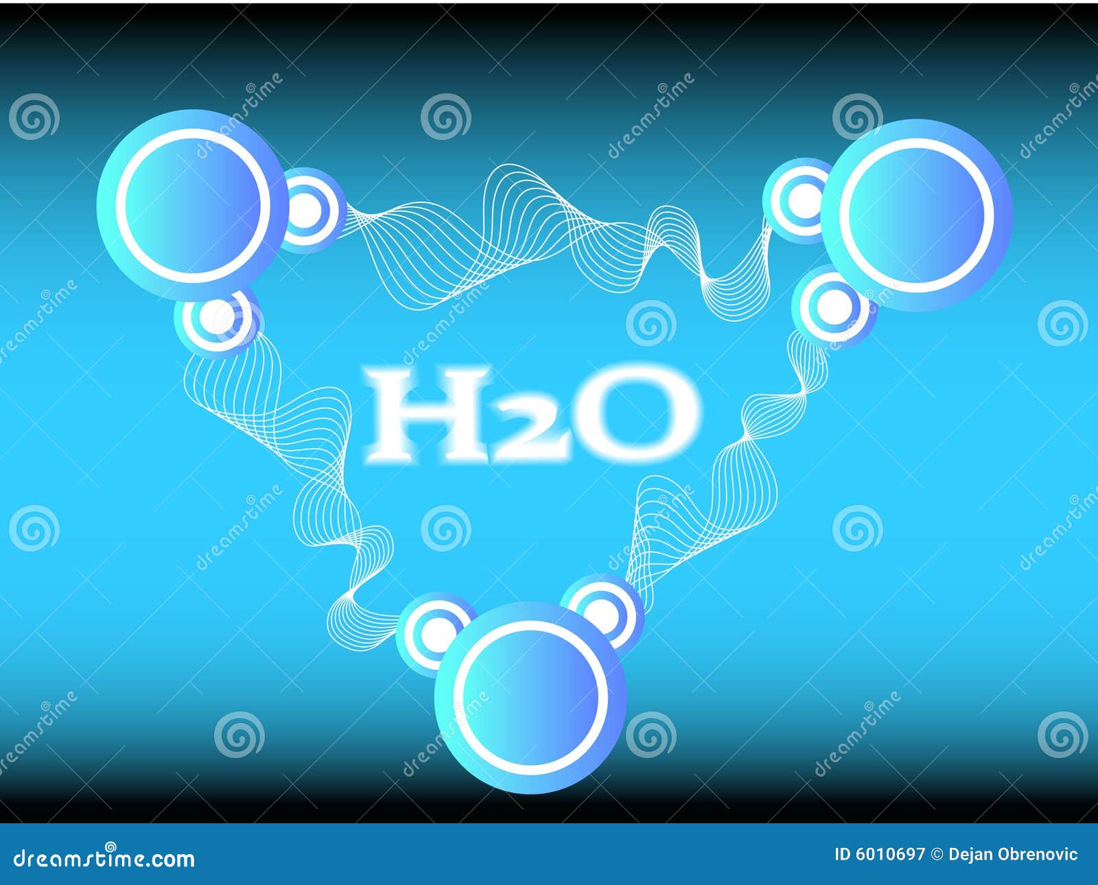 H2O stock vector. Illustration of life, liquid, bubbles - 6010697