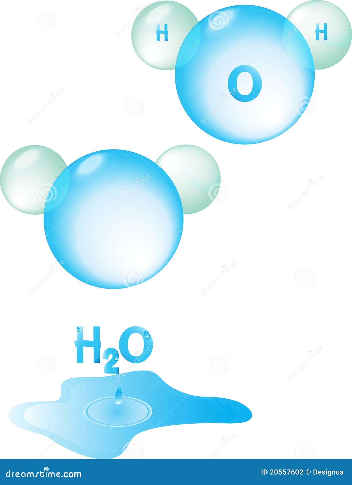 H2O De Molecules Van Het Water Stock Illustratie - Illustration of ...